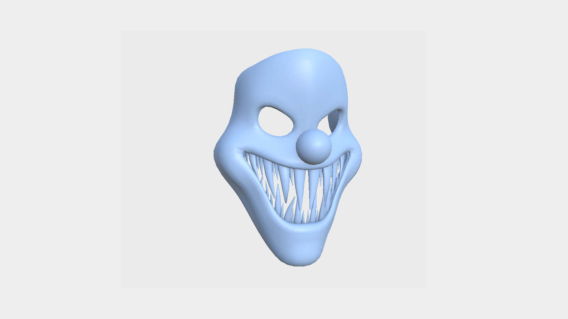 Clown Terror Mask 05 - Light Blue - 3D Model by gsommer