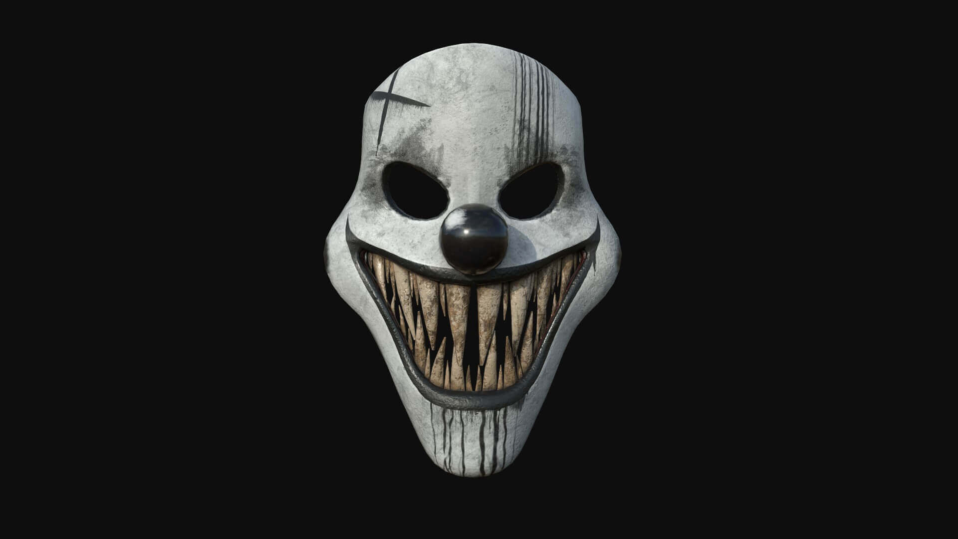 Clown Terror Mask 06 - Black 3D Model by gsommer