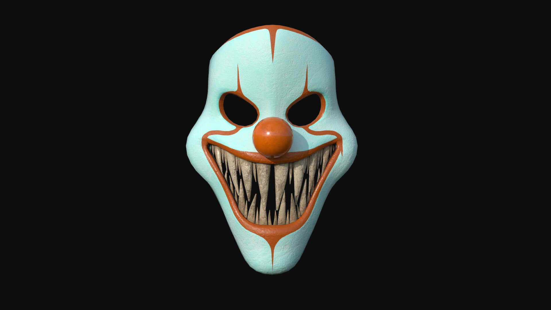 Clown Terror Mask 08 - Orange 3D Model by gsommer
