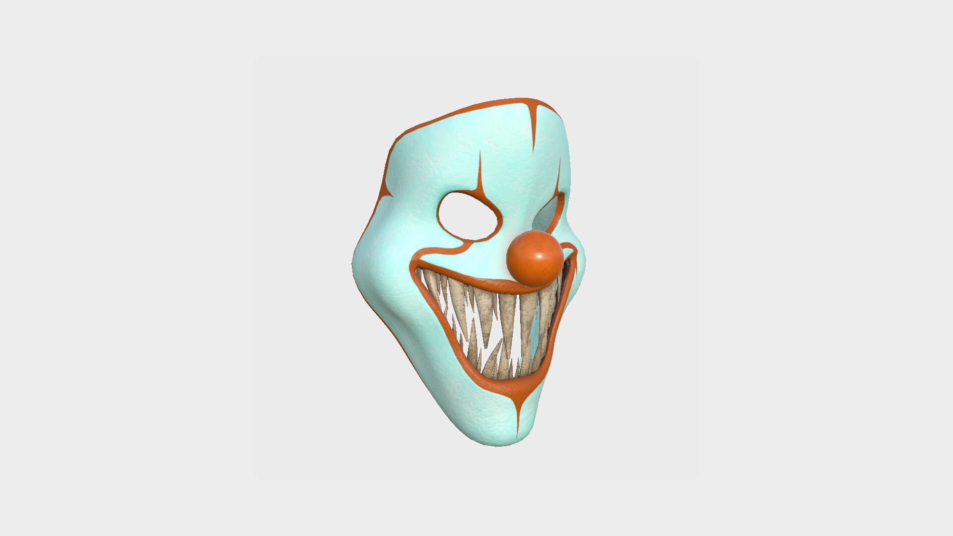 Clown Terror Mask 08 - Orange 3D Model by gsommer
