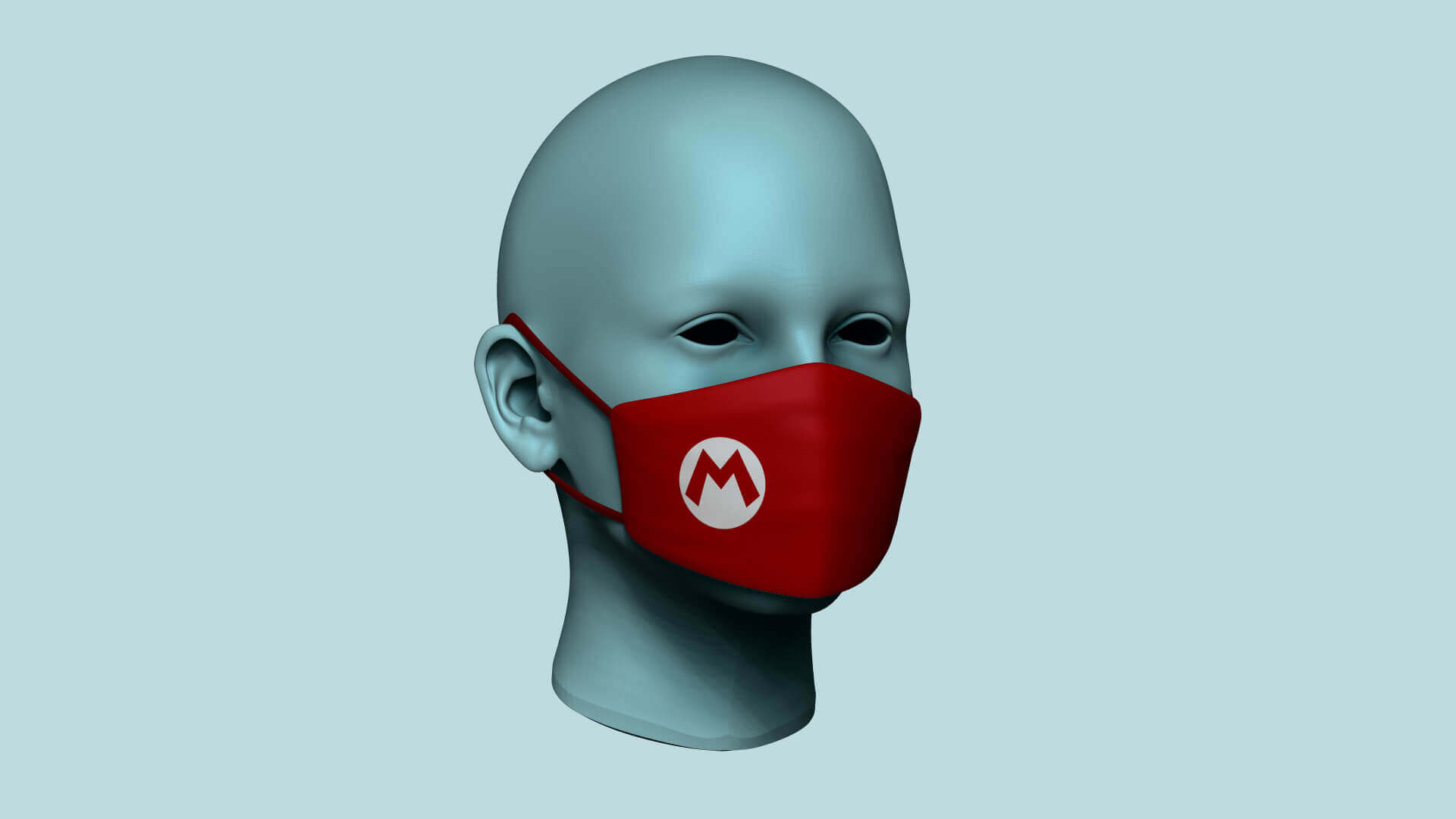 COVID Mask 04 - Mario 3D Model by gsommer
