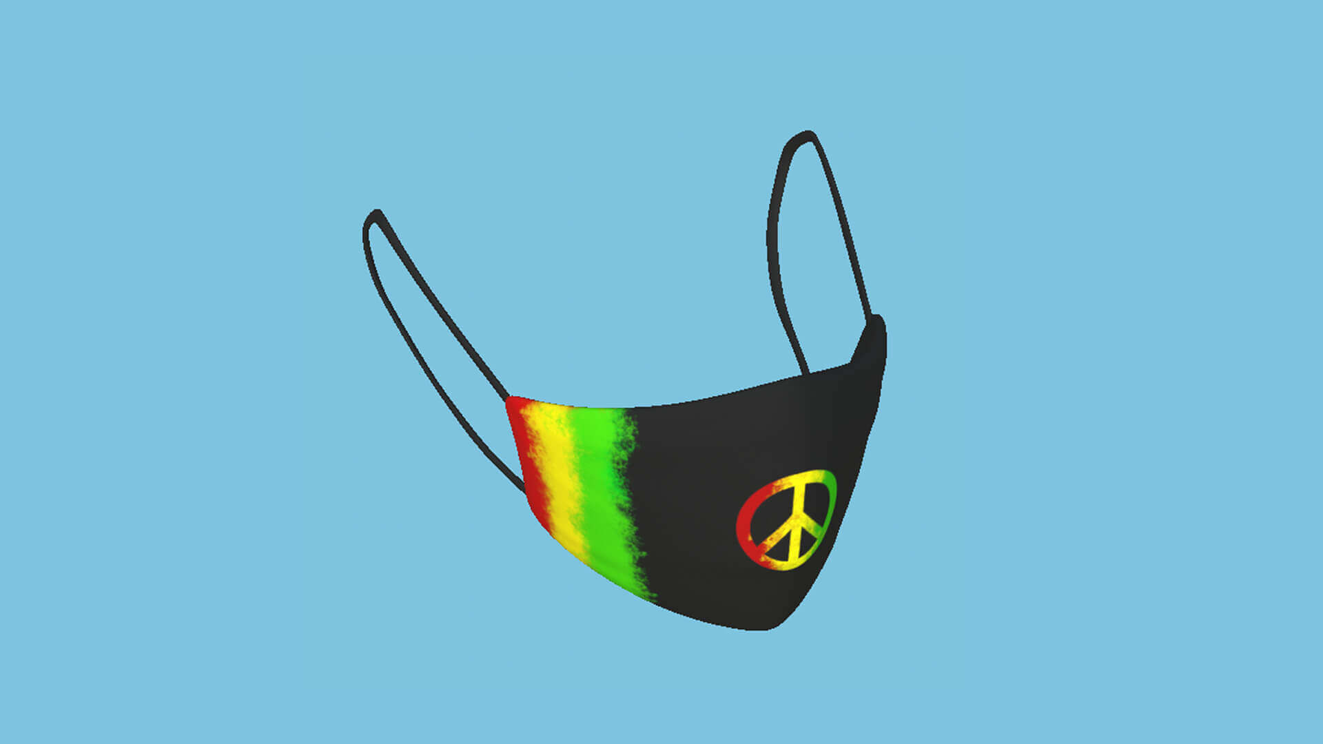 COVID Mask 09 - Peace Reggae 3D Model by gsommer