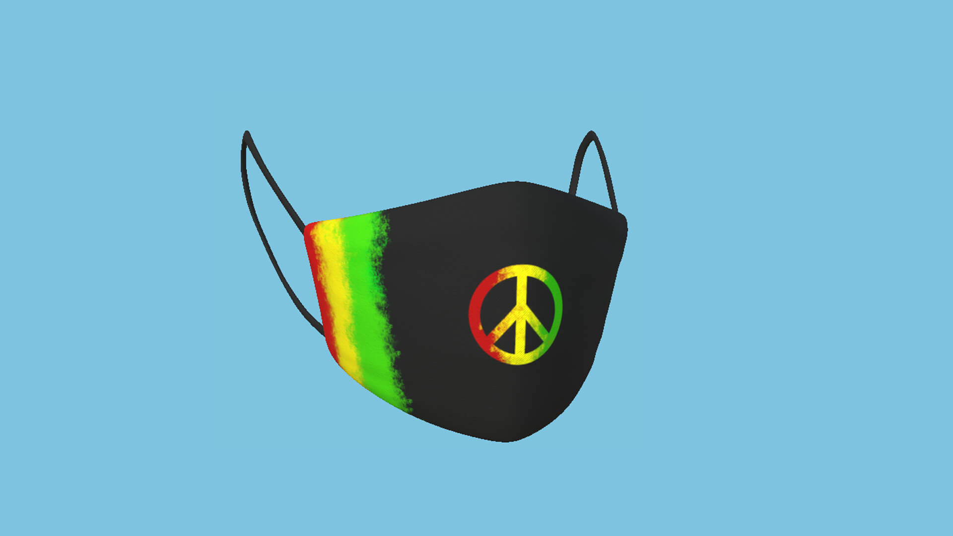 COVID Mask 09 - Peace Reggae 3D Model by gsommer