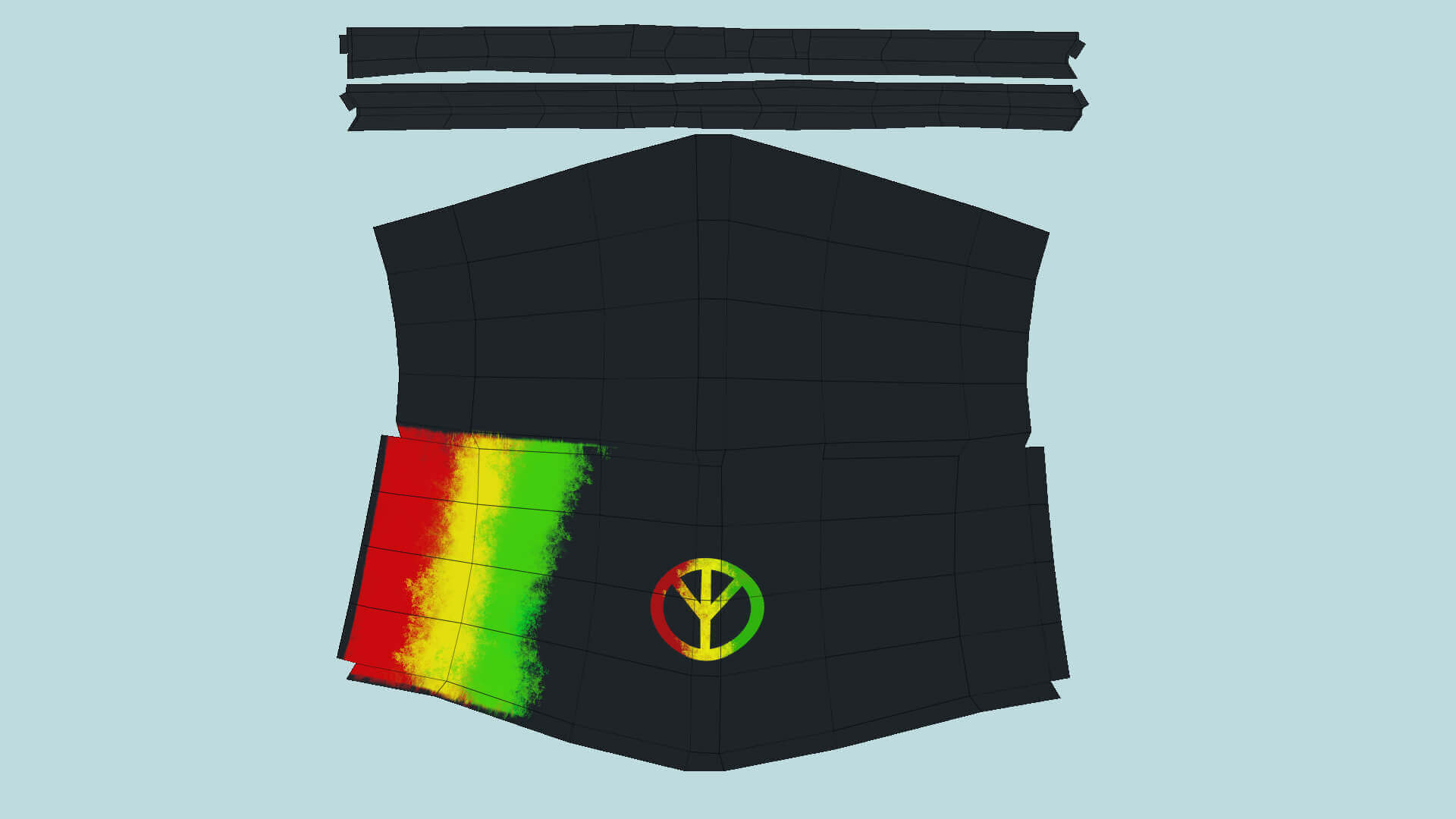 COVID Mask 09 - Peace Reggae 3D Model by gsommer