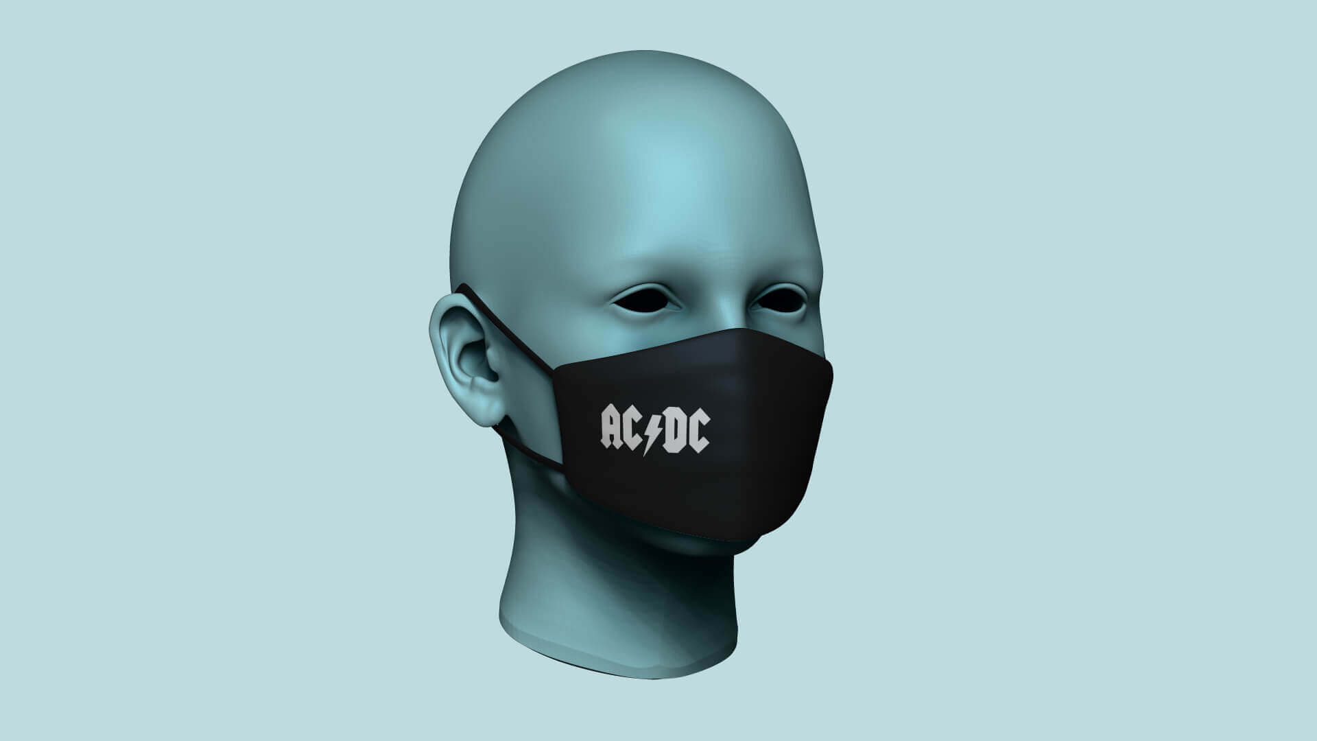 COVID Mask 13 - AC DC 3D Model by gsommer