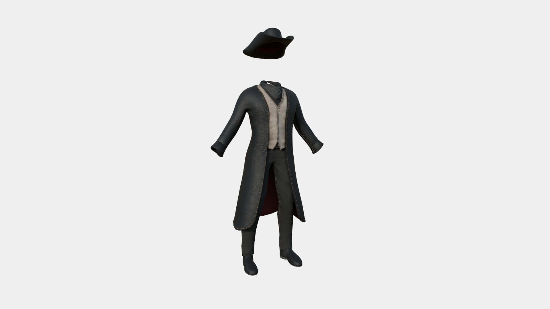 Cowboy Costume 02 - Black 3D Model by gsommer
