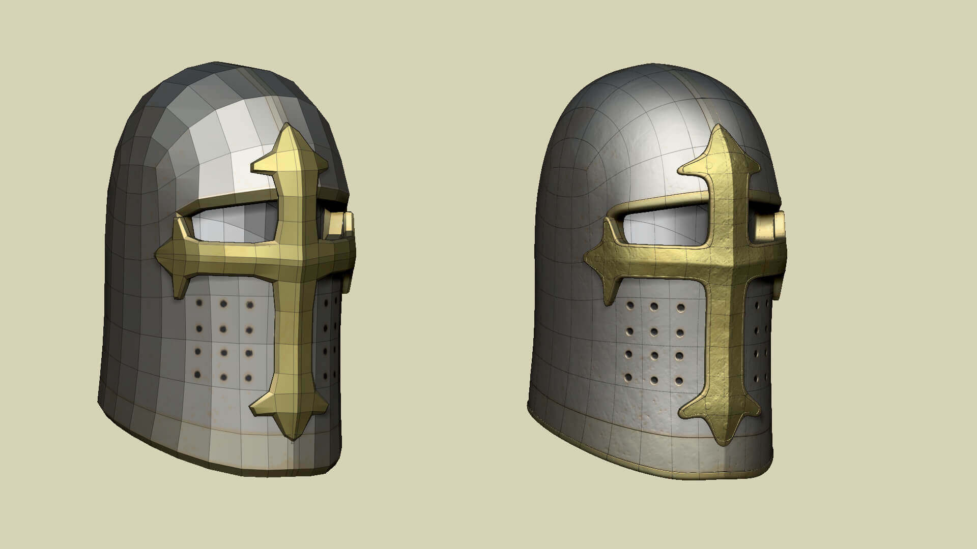 Crusader Helmet - 3D Model by gsommer
