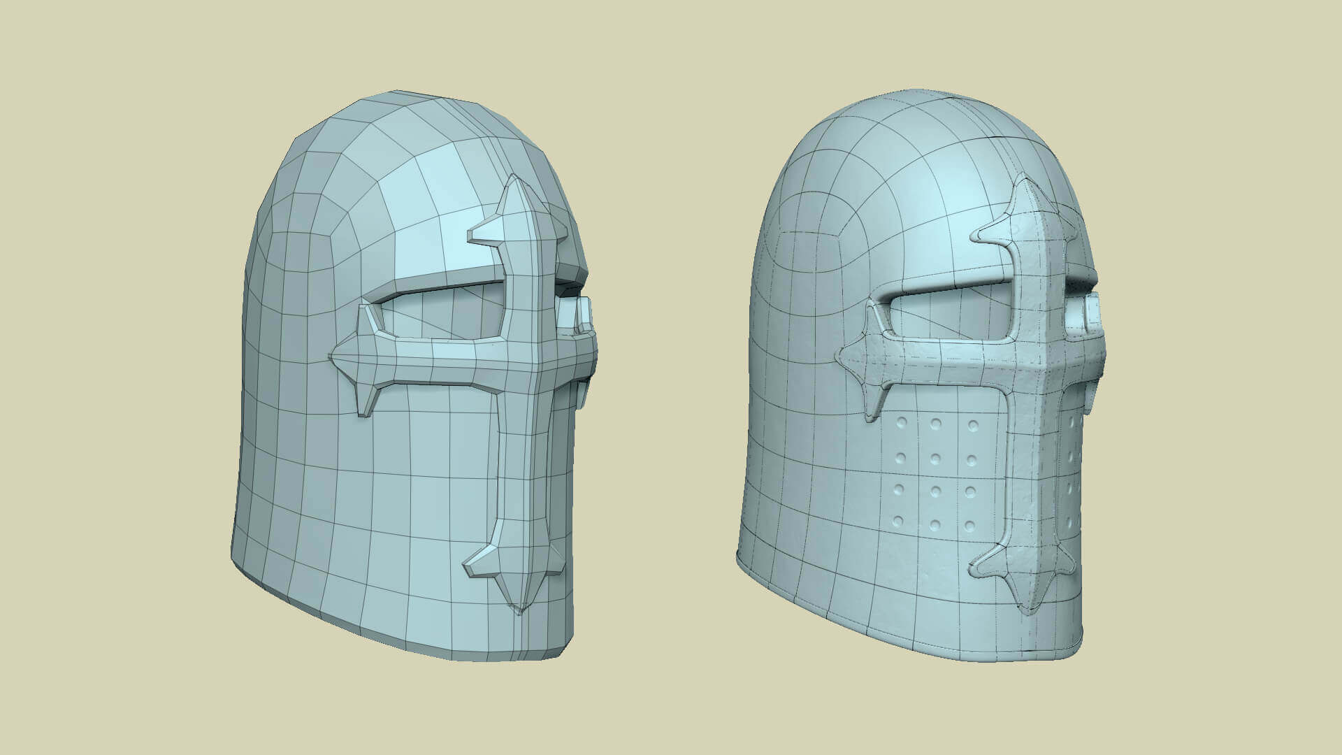 Crusader Helmet - 3D Model by gsommer