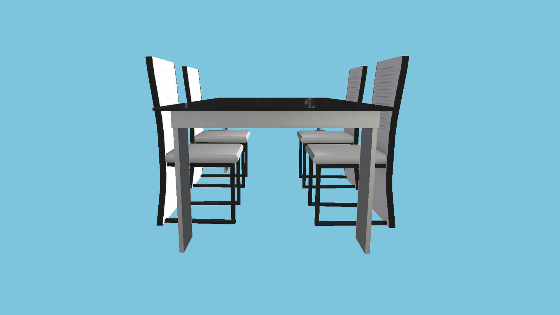 Dining Table 02 - Black and White 3D Model by gsommer