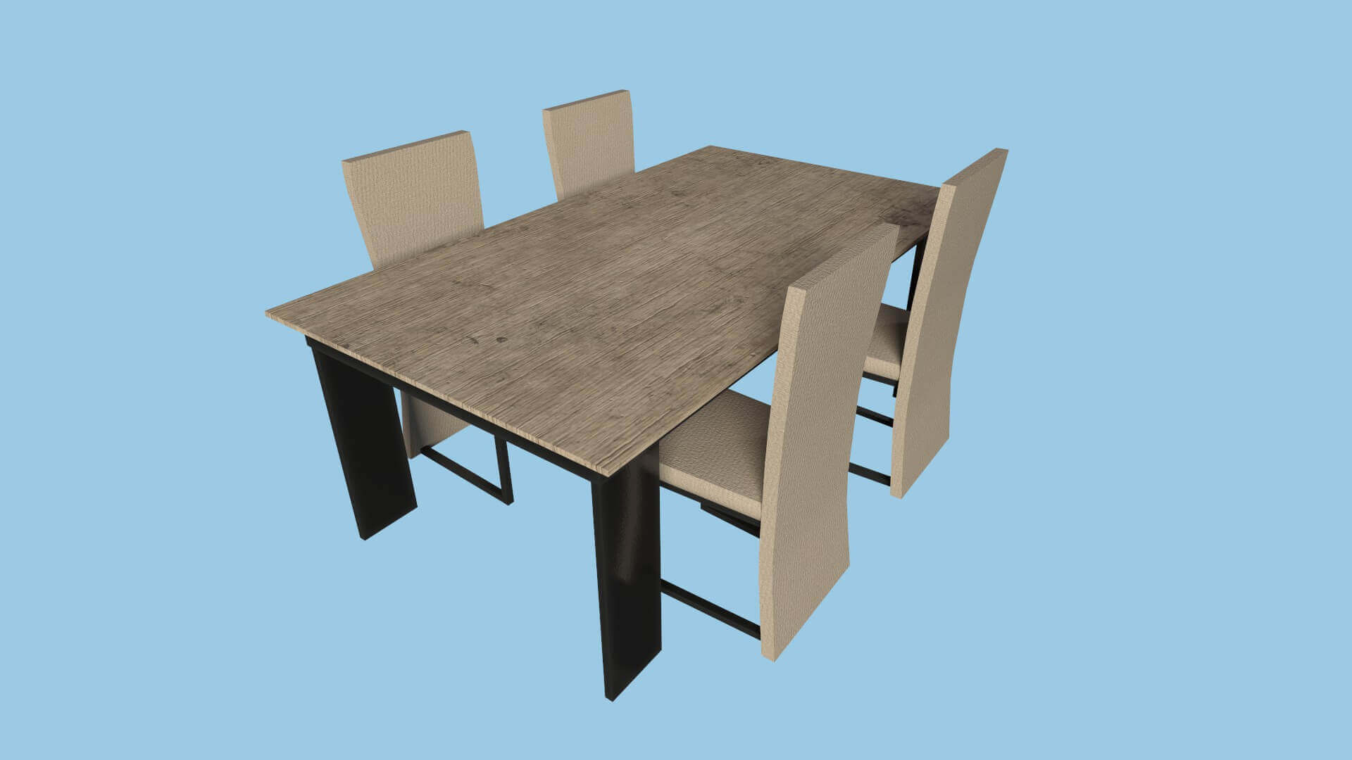 Dining Table 03 - Black Wood - 3D Model by gsommer