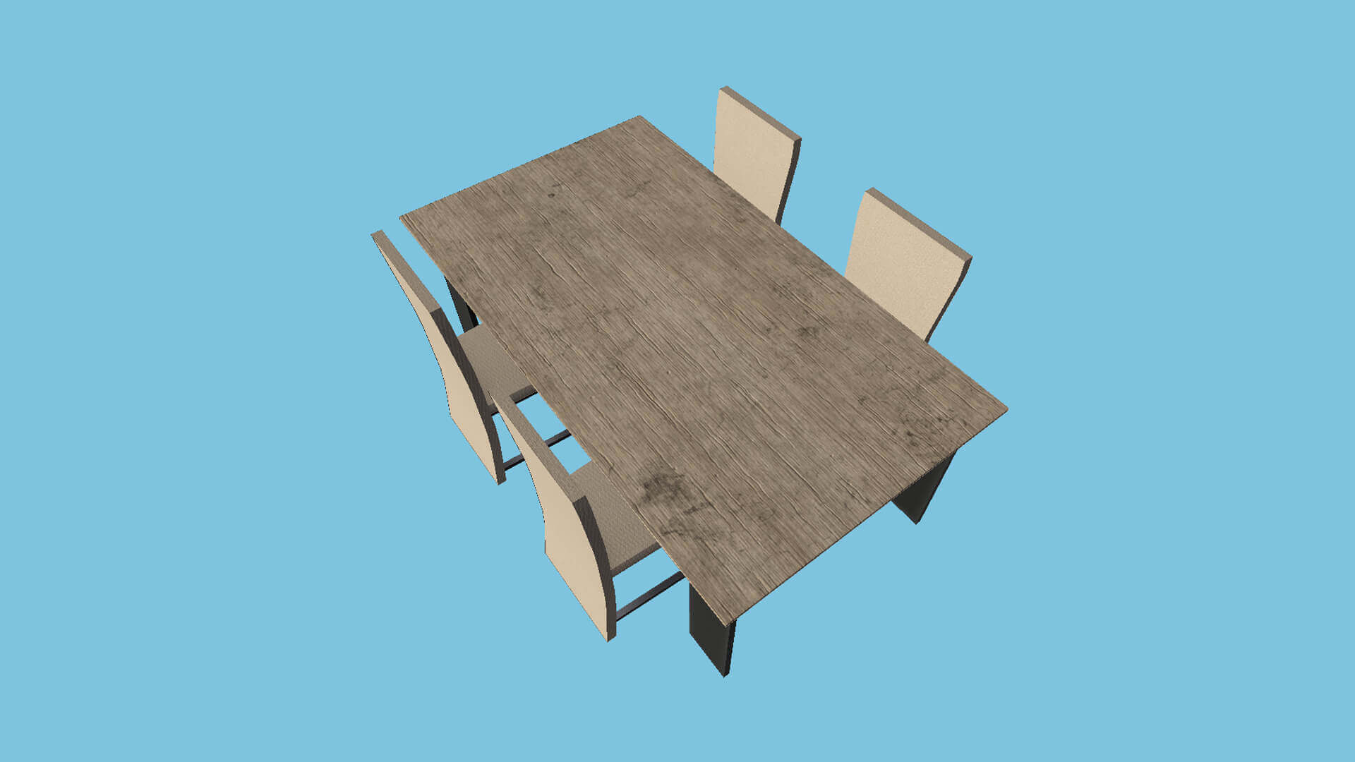 Dining Table 03 - Black Wood - 3D Model by gsommer
