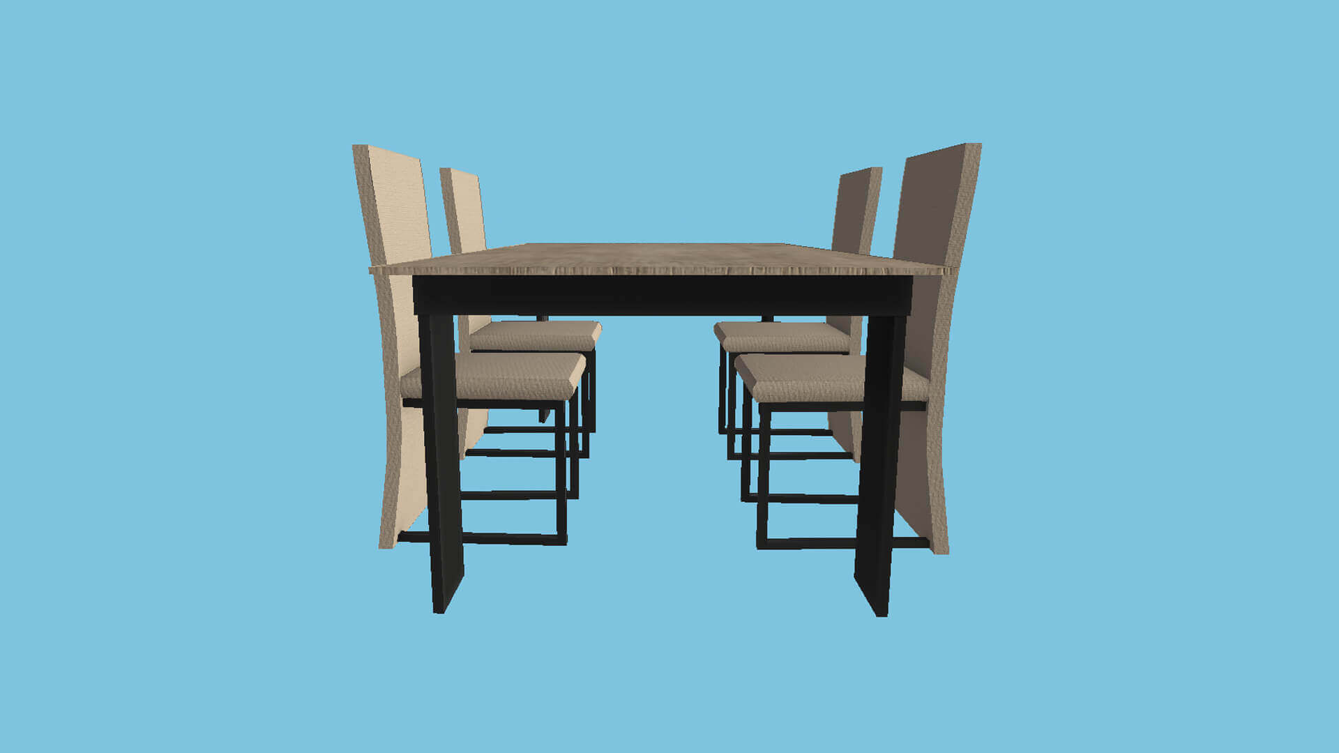 Dining Table 03 - Black Wood - 3D Model by gsommer