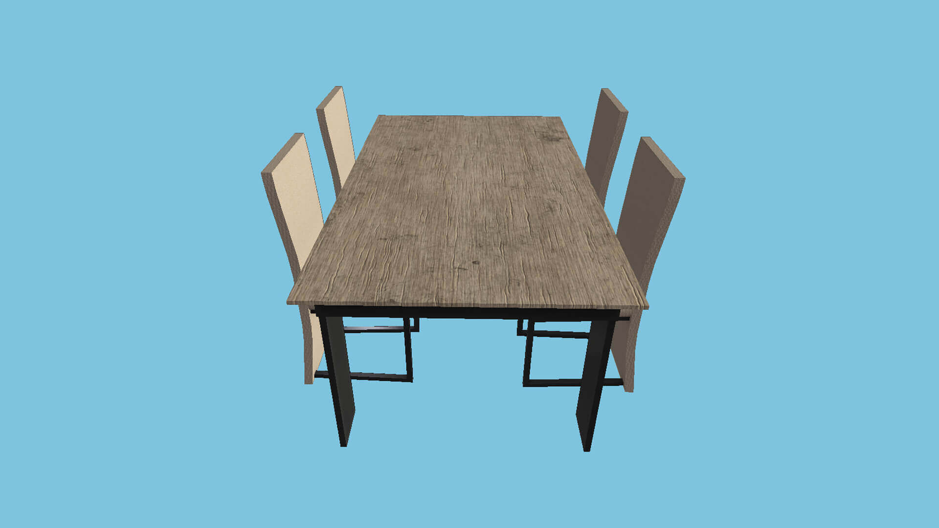 Dining Table 03 - Black Wood - 3D Model by gsommer