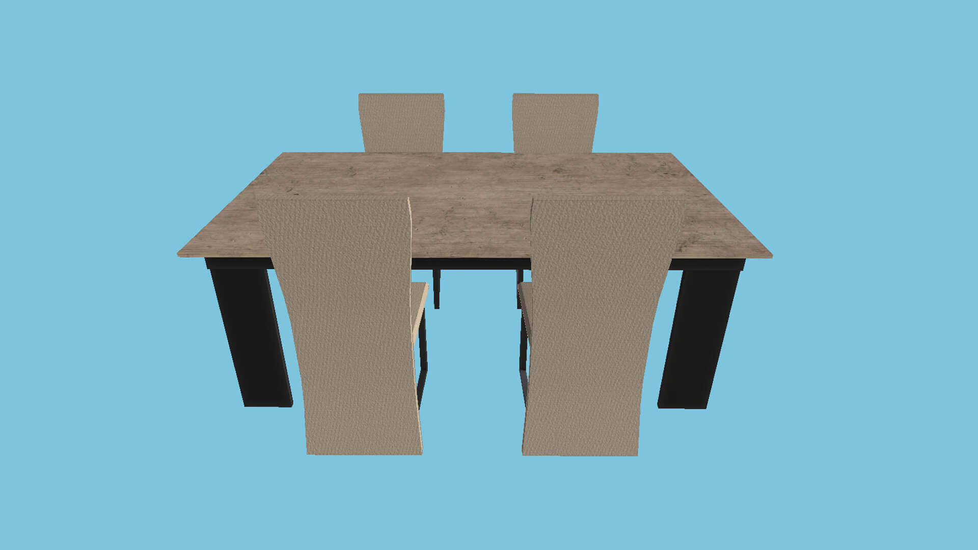 Dining Table 03 - Black Wood - 3D Model by gsommer