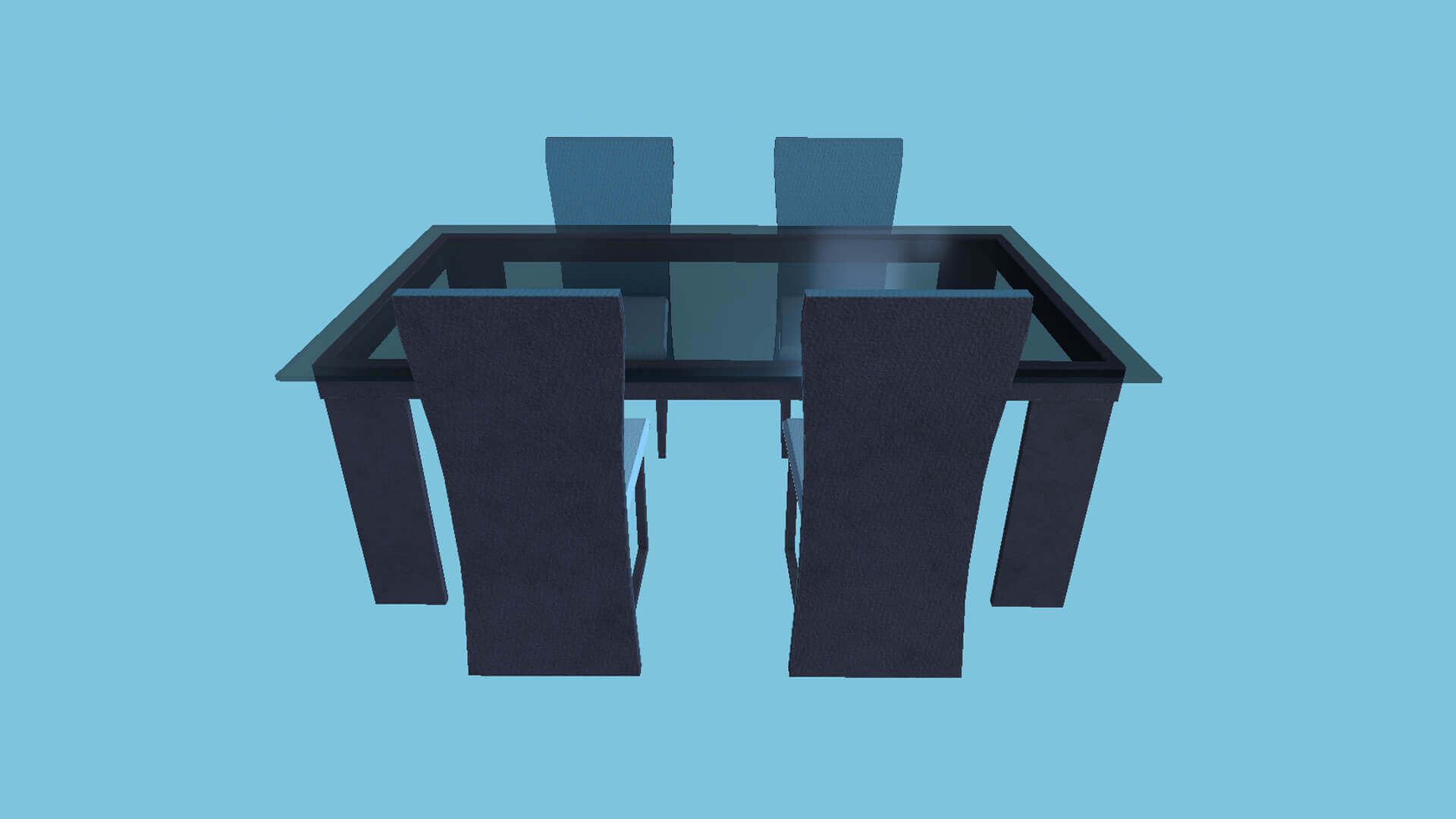 Dining Table 04 - Blue Glass 3D Model by gsommer