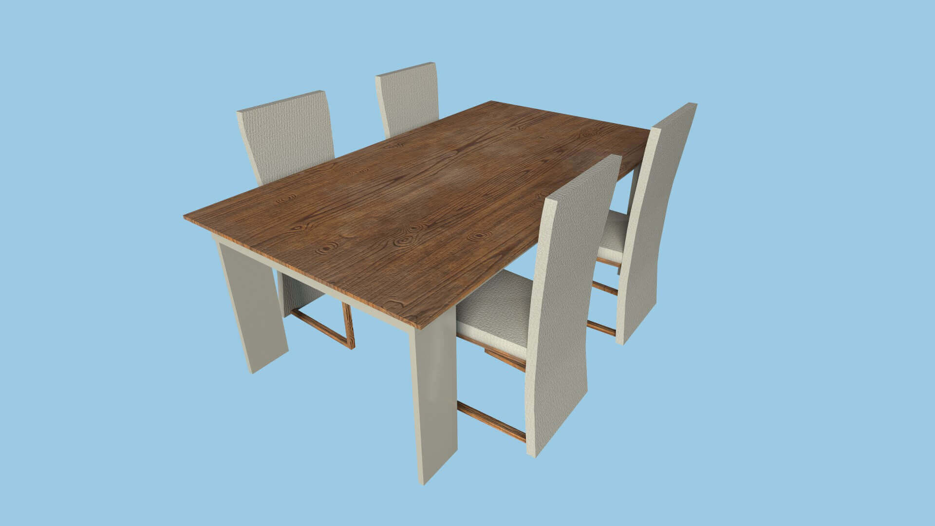 Dining Table 05 - White Wood 3D Model by gsommer