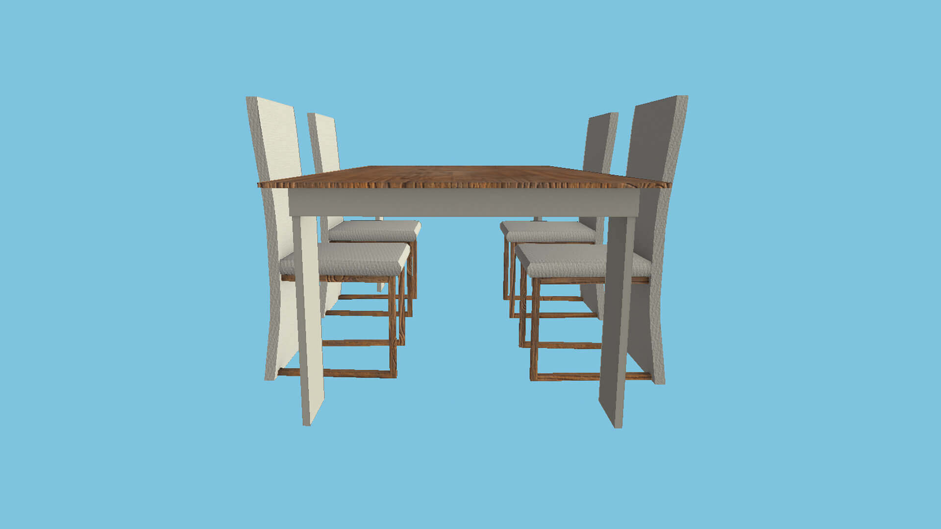 Dining Table 05 - White Wood 3D Model by gsommer