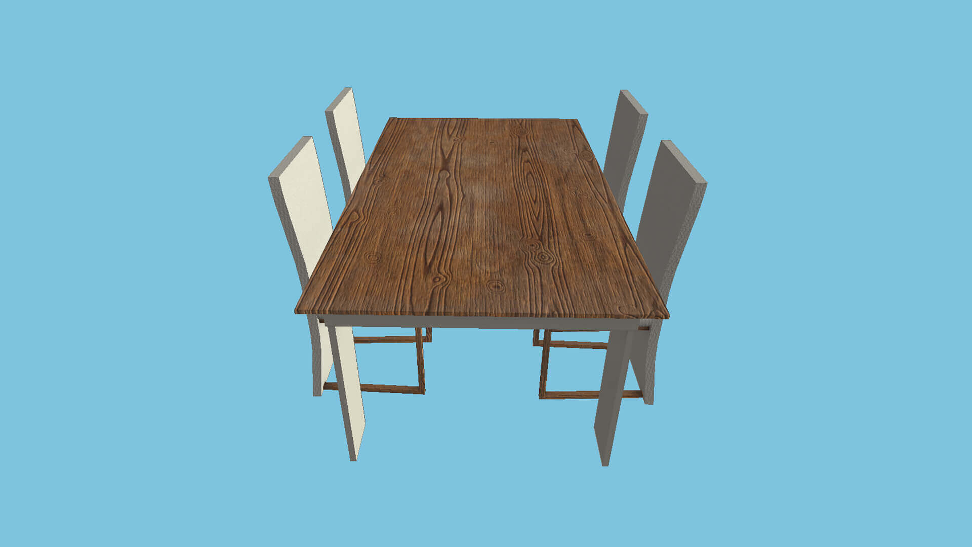 Dining Table 05 - White Wood 3D Model by gsommer
