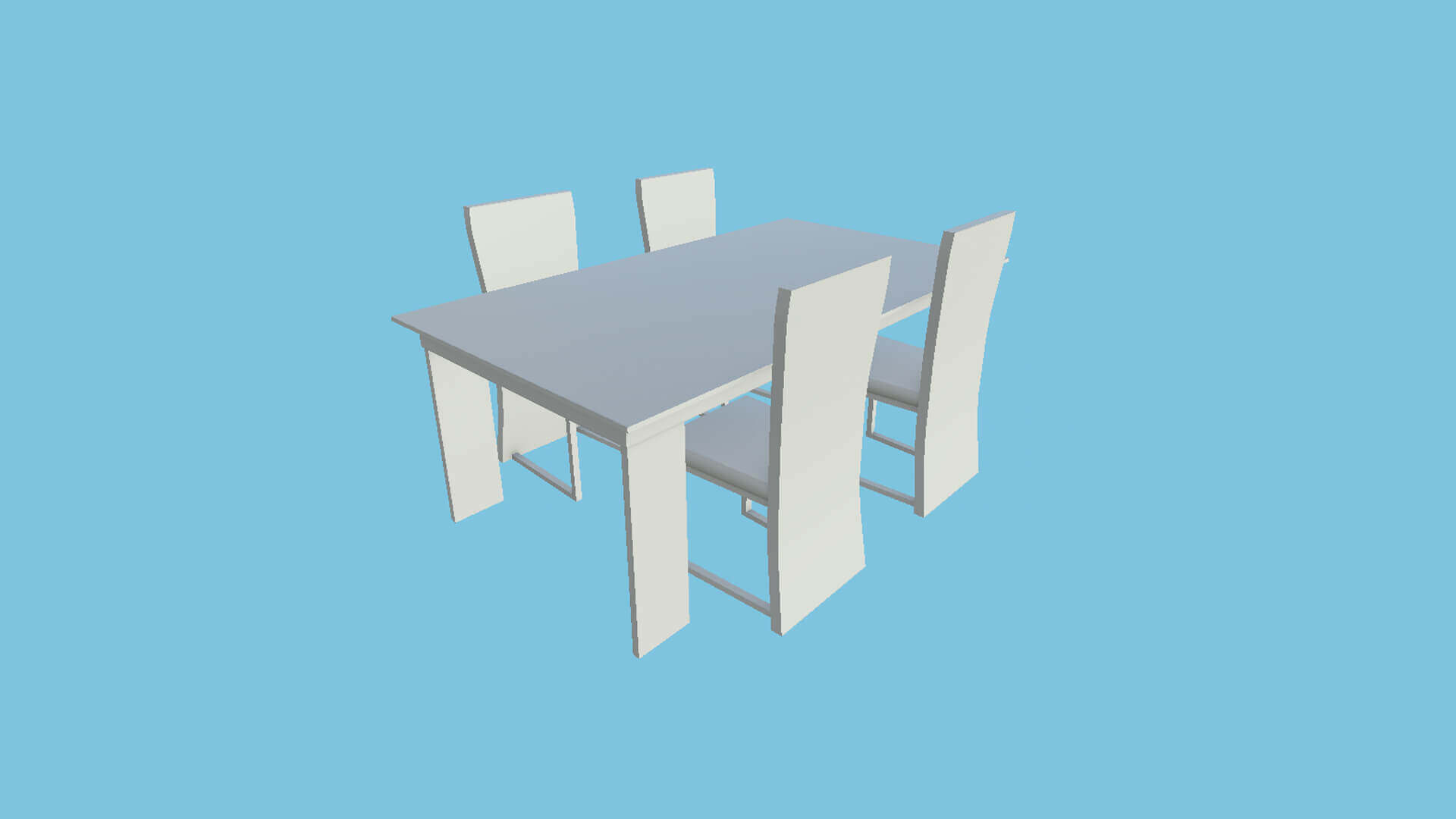 Dining Table 05 - White Wood 3D Model by gsommer