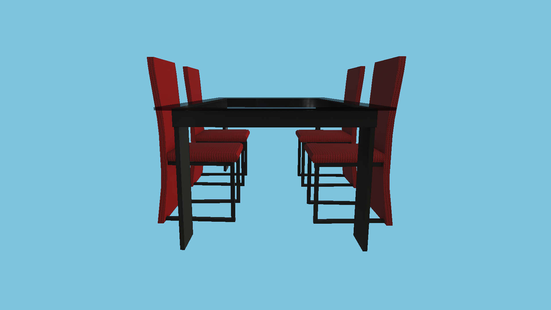 Dining Table 10 - Red Glass 3D Model by gsommer