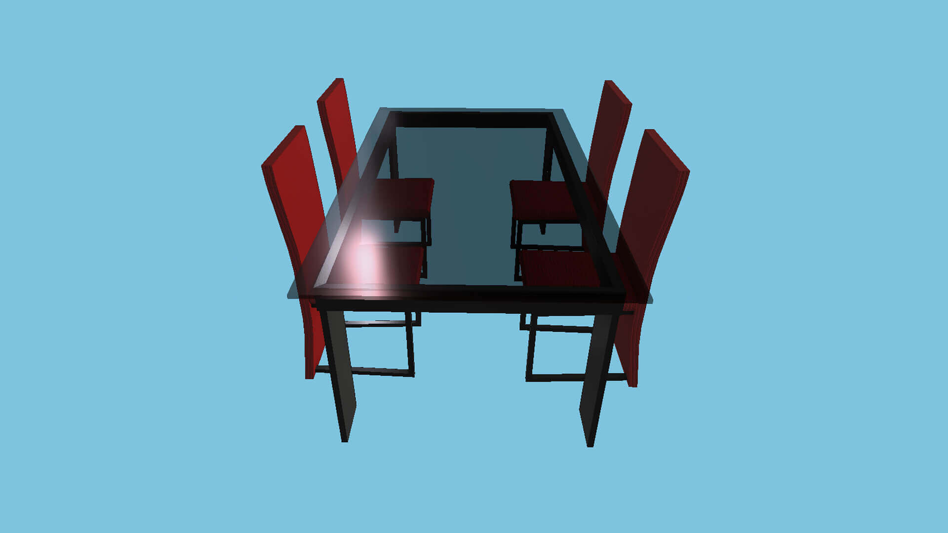 Dining Table 10 - Red Glass 3D Model by gsommer
