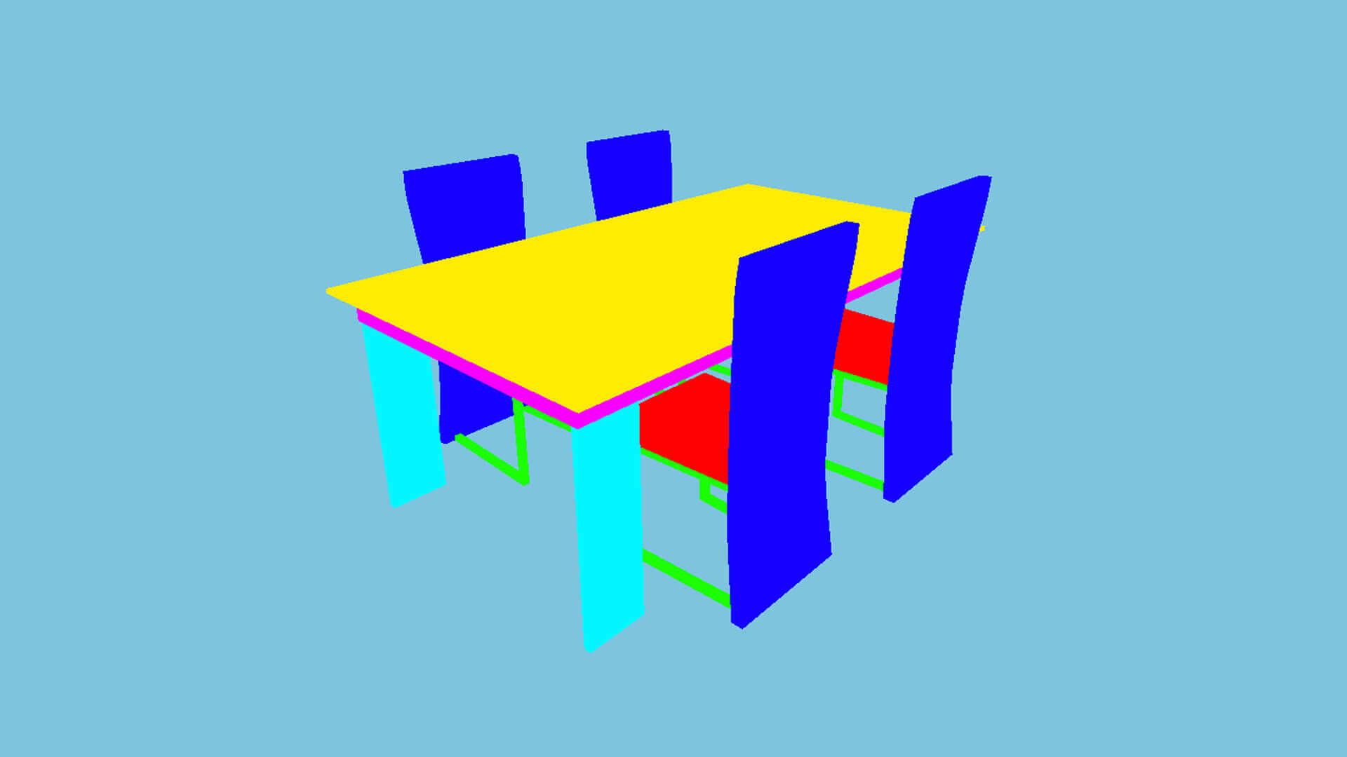 Dining Table 10 - Red Glass 3D Model by gsommer
