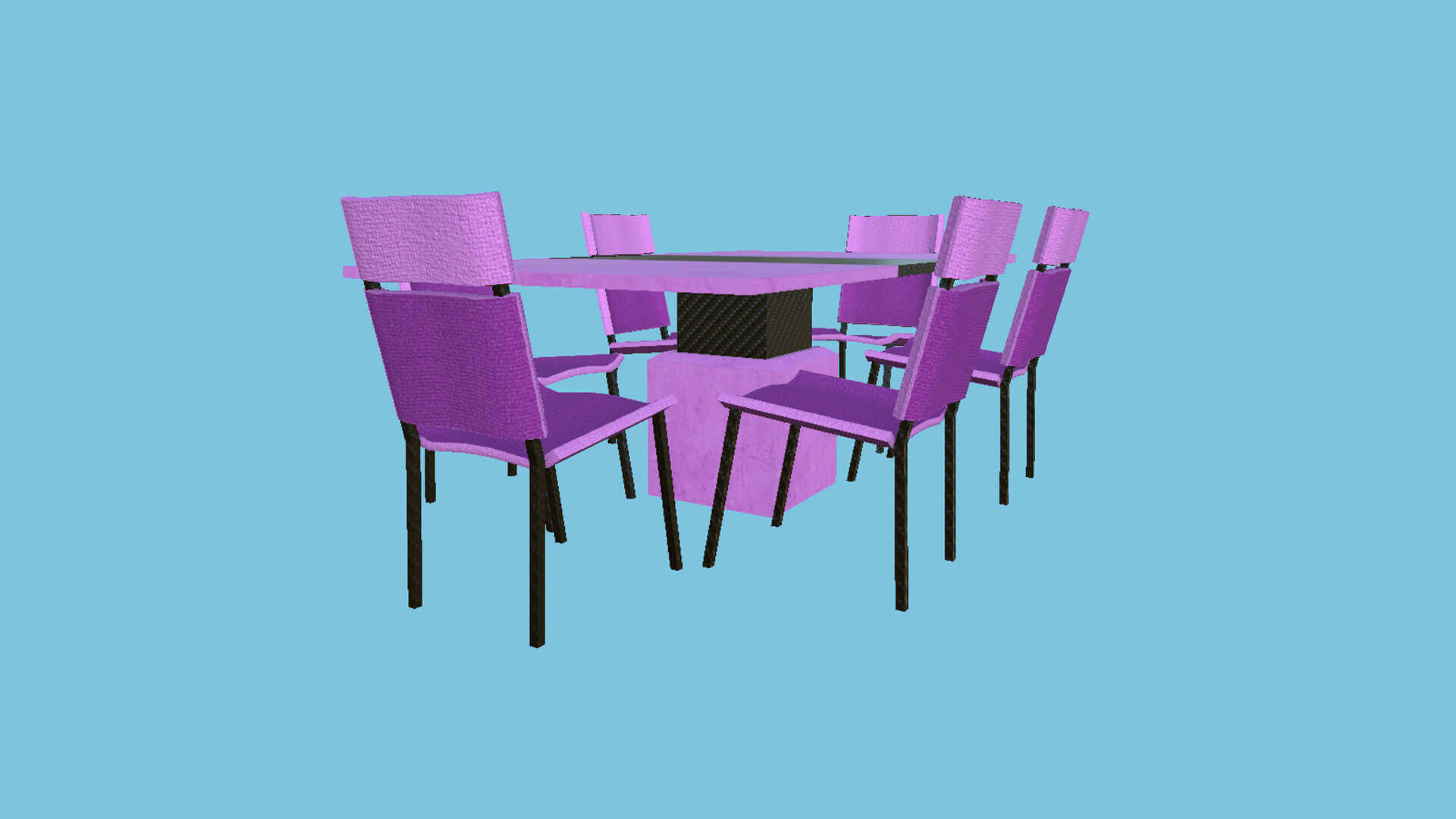 Dining Table 17 - Pink and Black 3D Model by gsommer