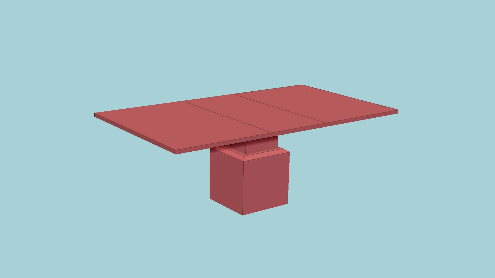 Dining Table 20 - Red Glass 3D Model by gsommer