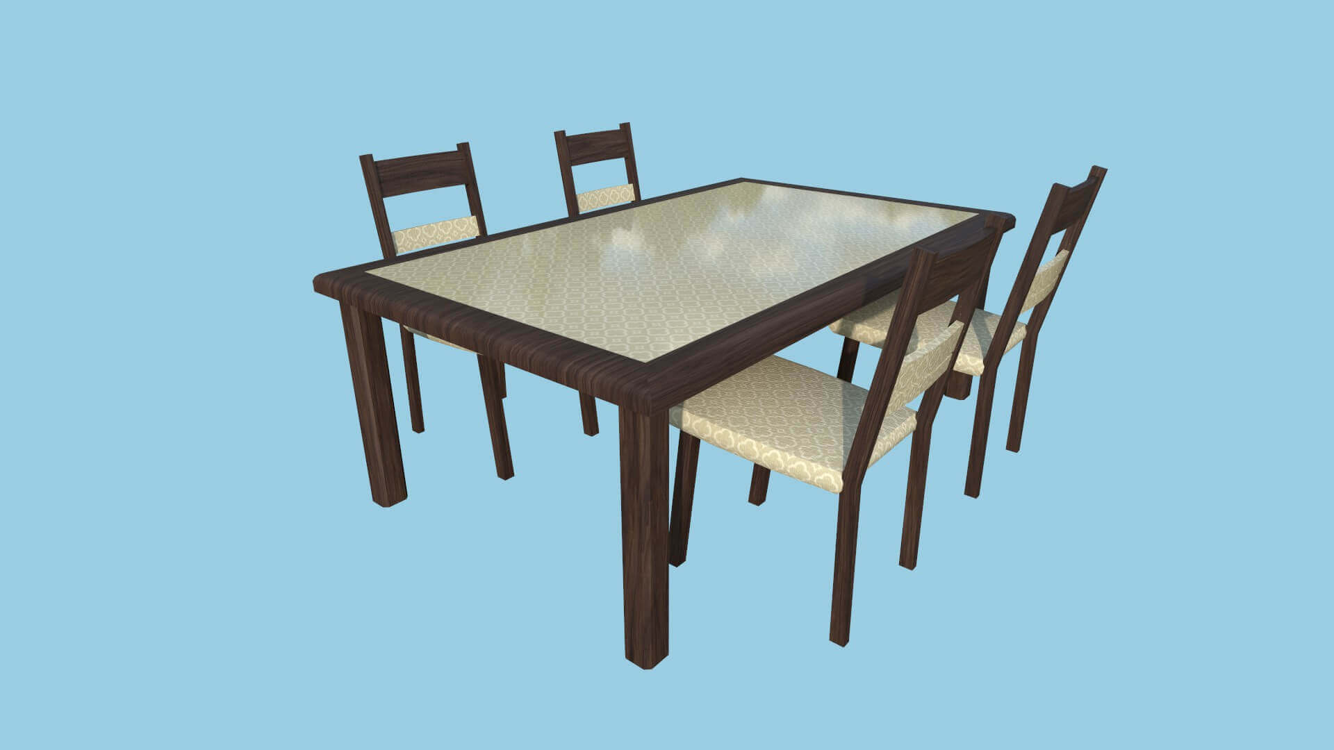Dining Table 21 - Wood Vintage 3D Model by gsommer