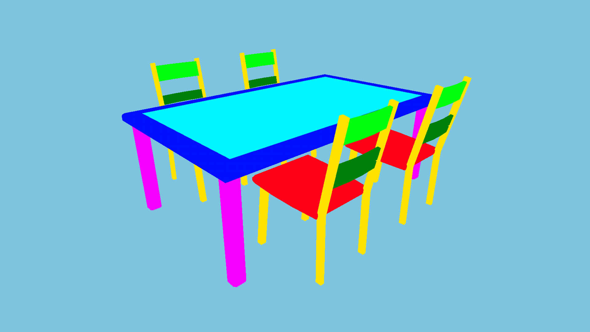 Dining Table 24 - Red Glass 3D Model by gsommer