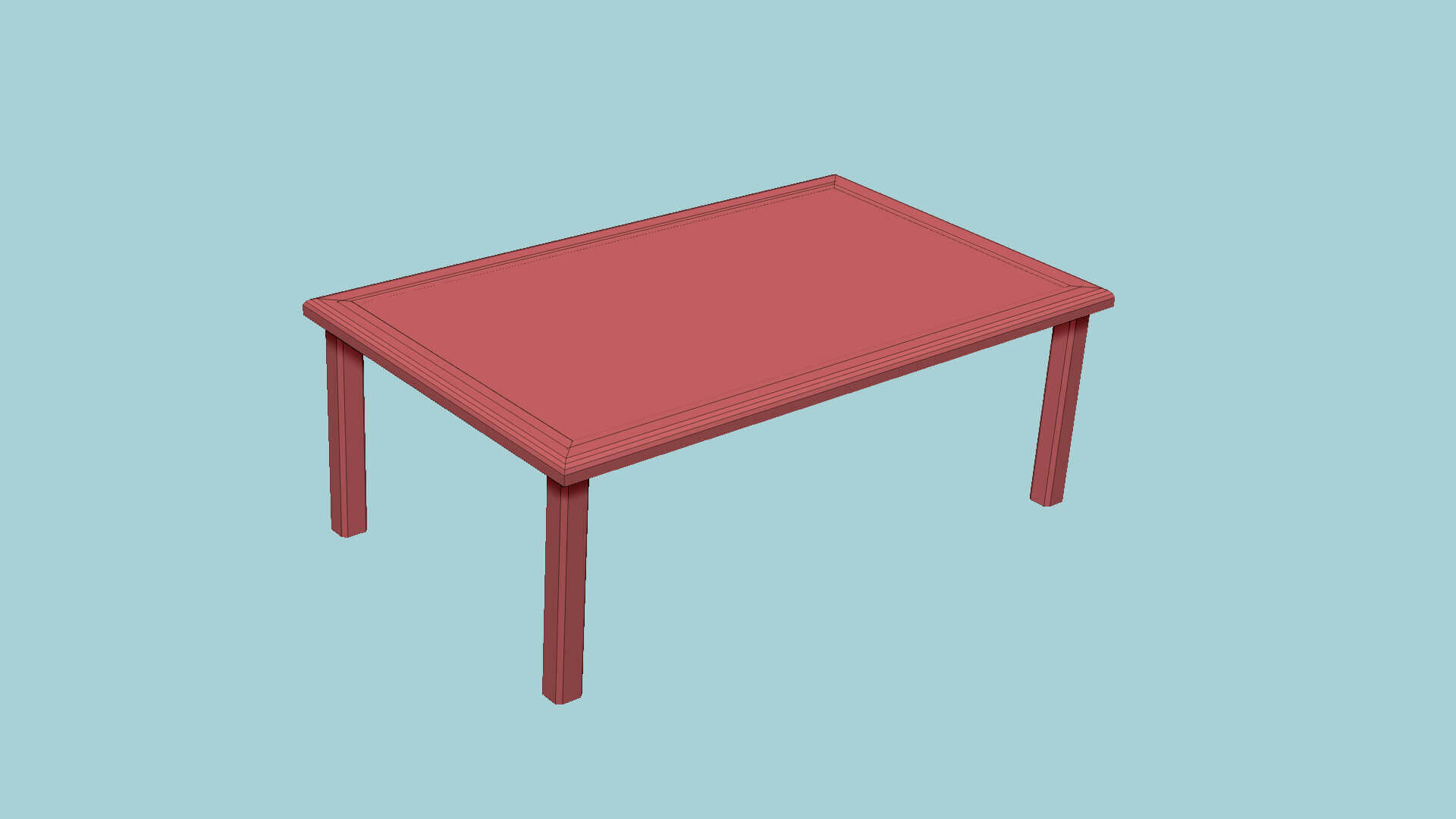Dining Table 24 - Red Glass 3D Model by gsommer