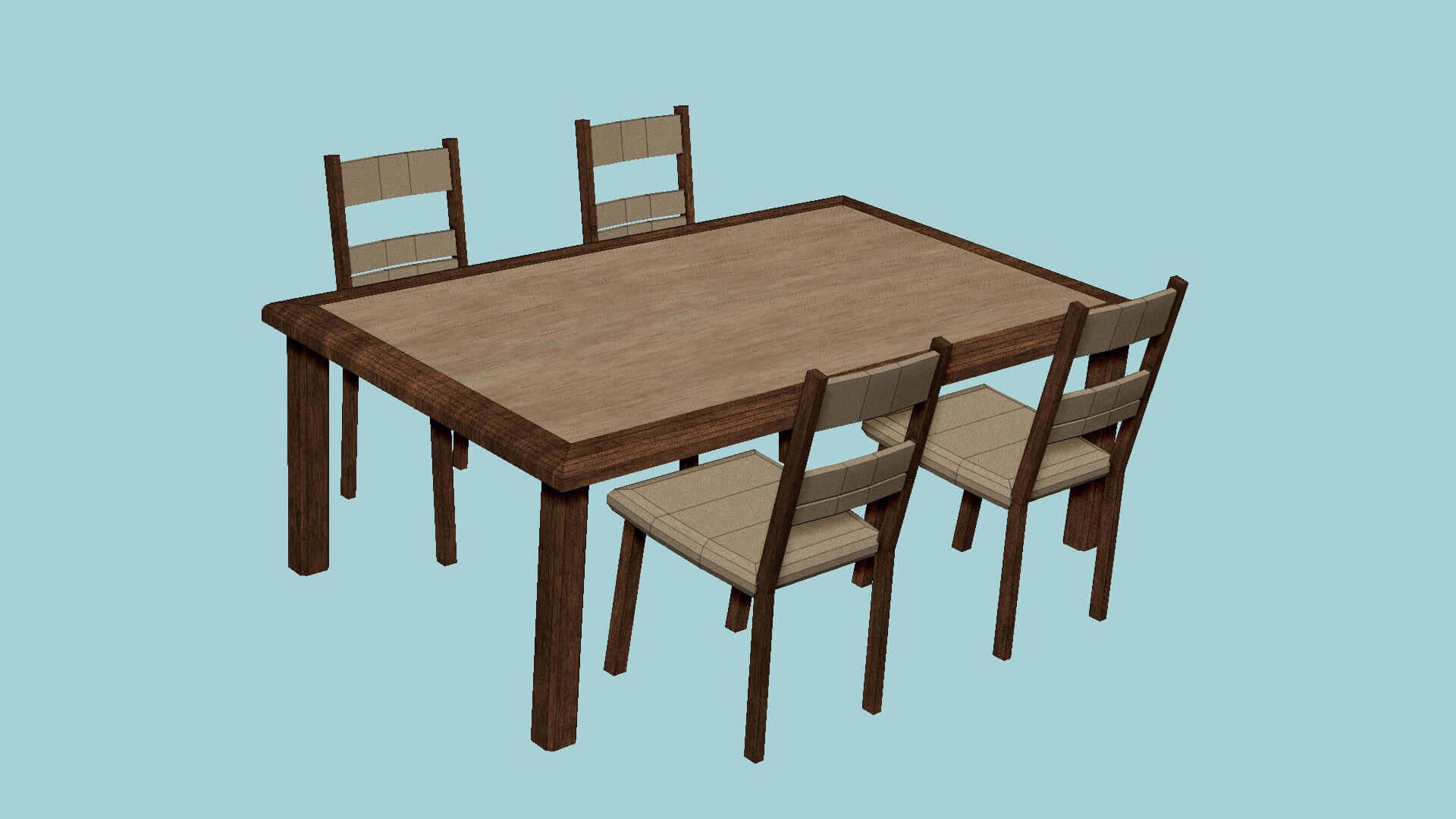 Dining Table 25 - Woods 3D Model by gsommer