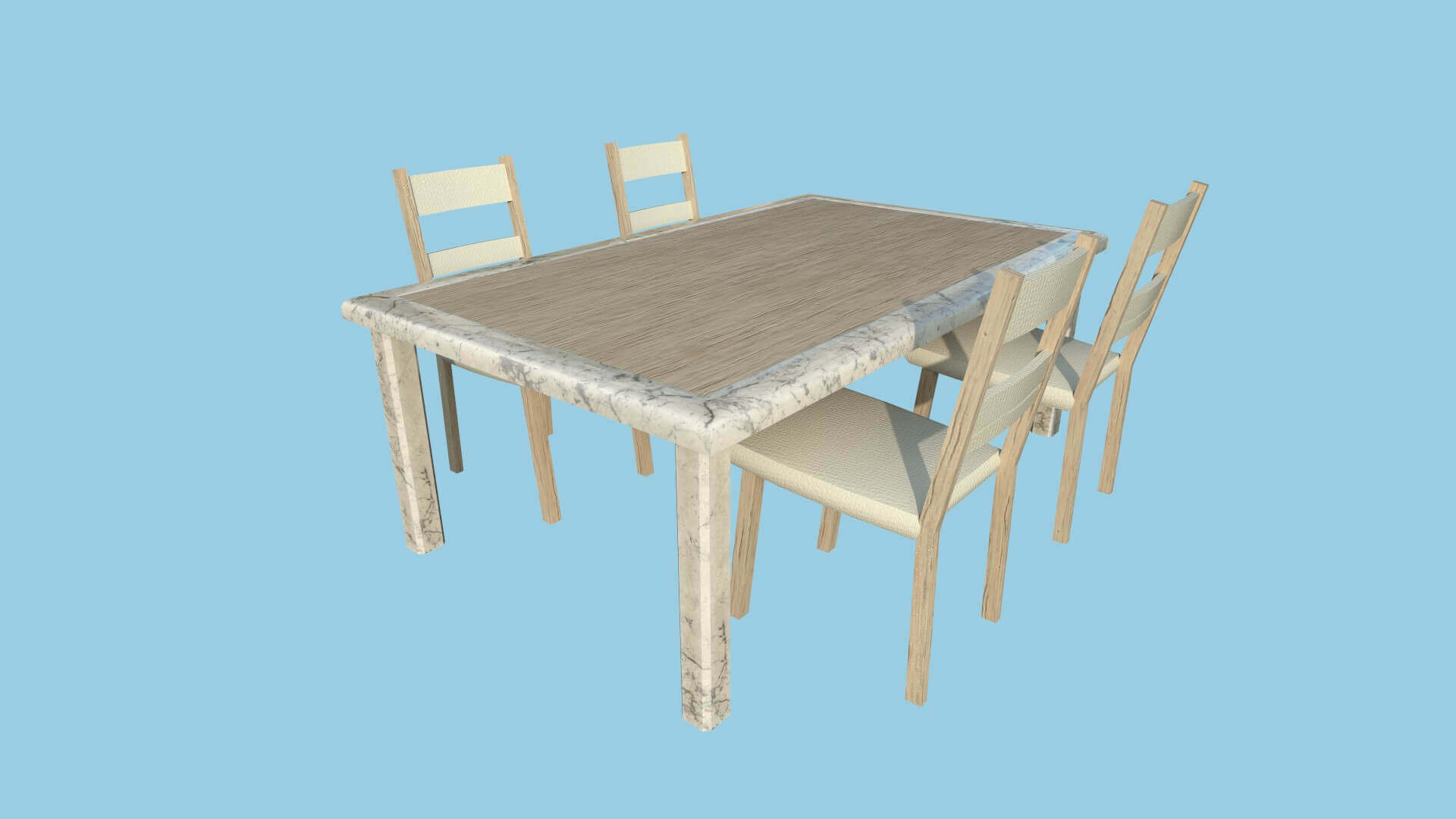 Dining Table 26 - White Marble - 3D Model by gsommer