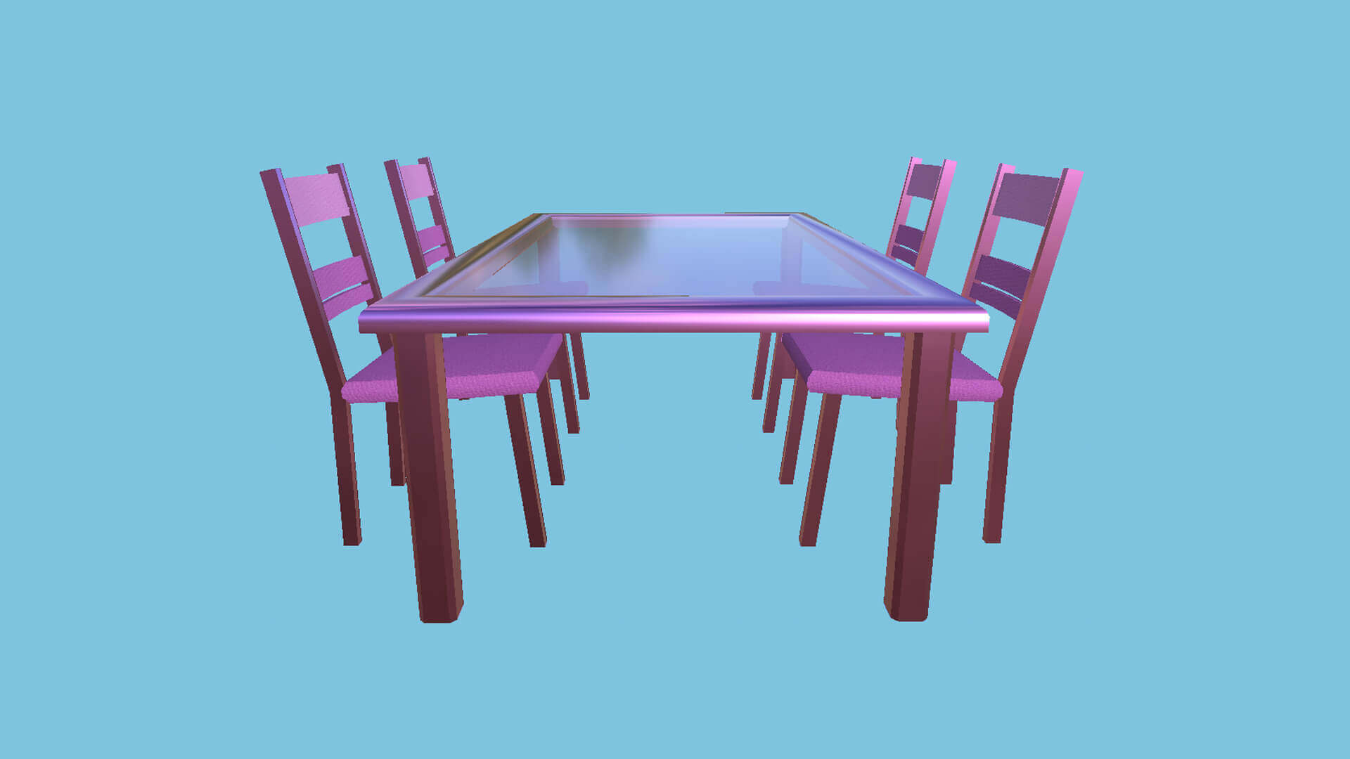 Dining Table 28 - Pink 3D Model by gsommer