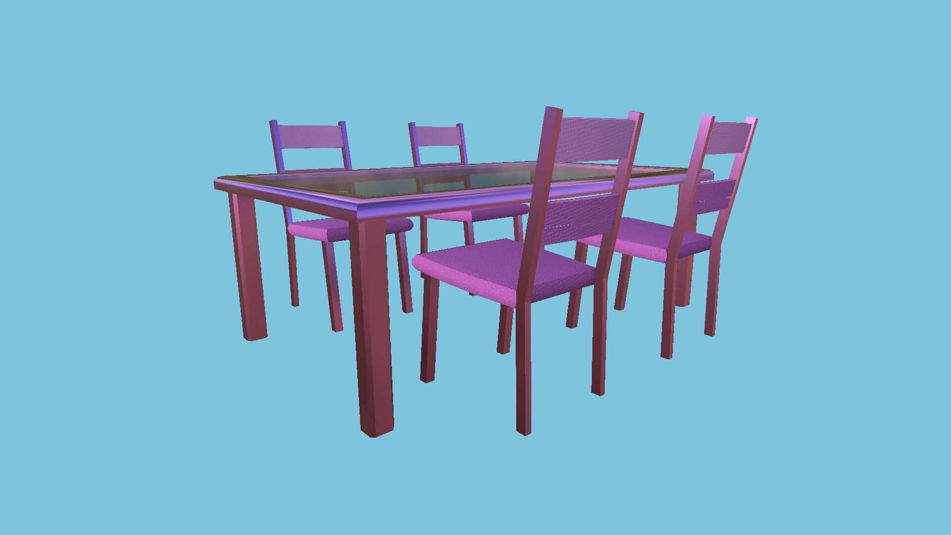 Dining Table 28 - Pink 3D Model by gsommer