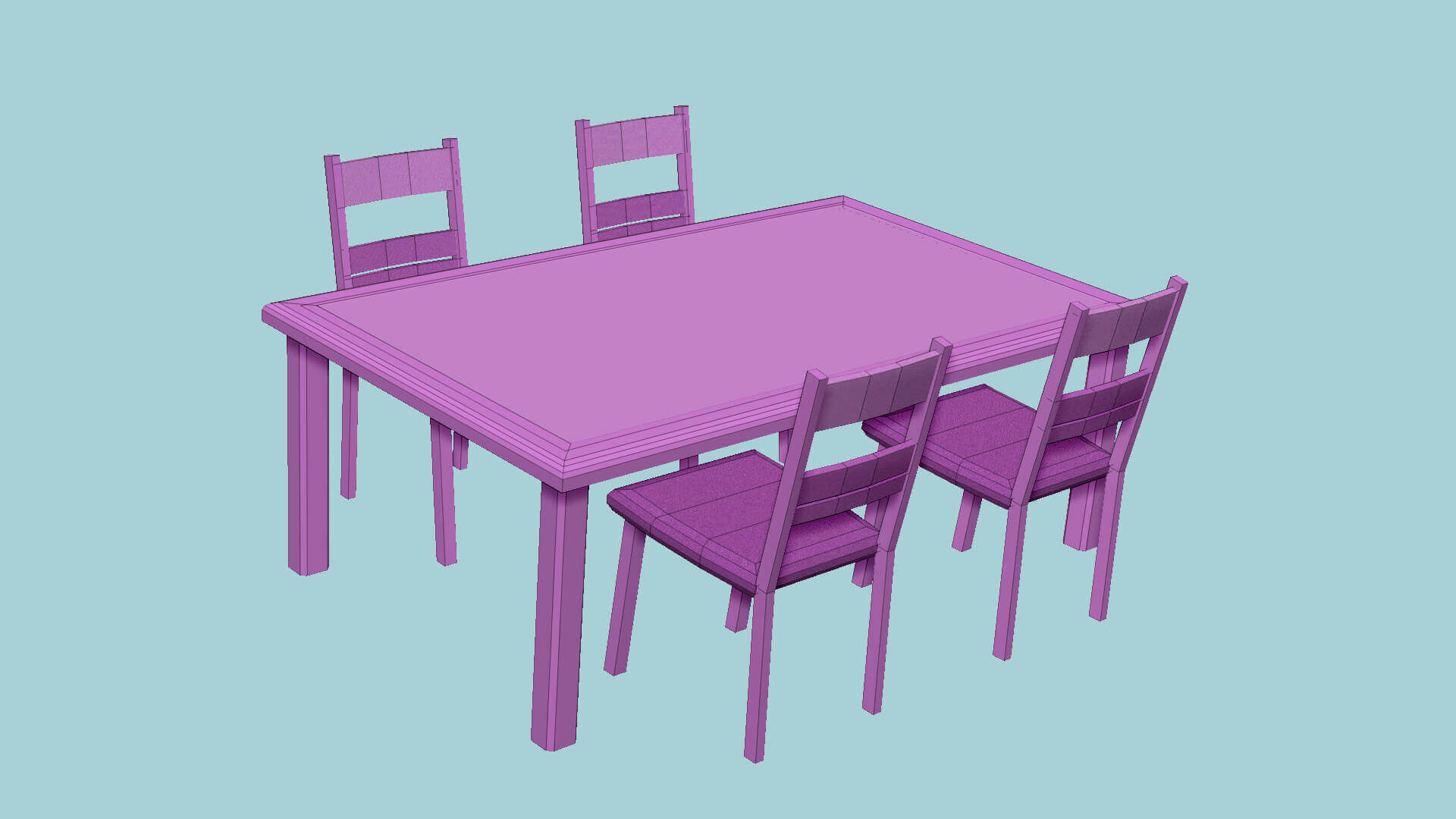 Dining Table 28 - Pink 3D Model by gsommer