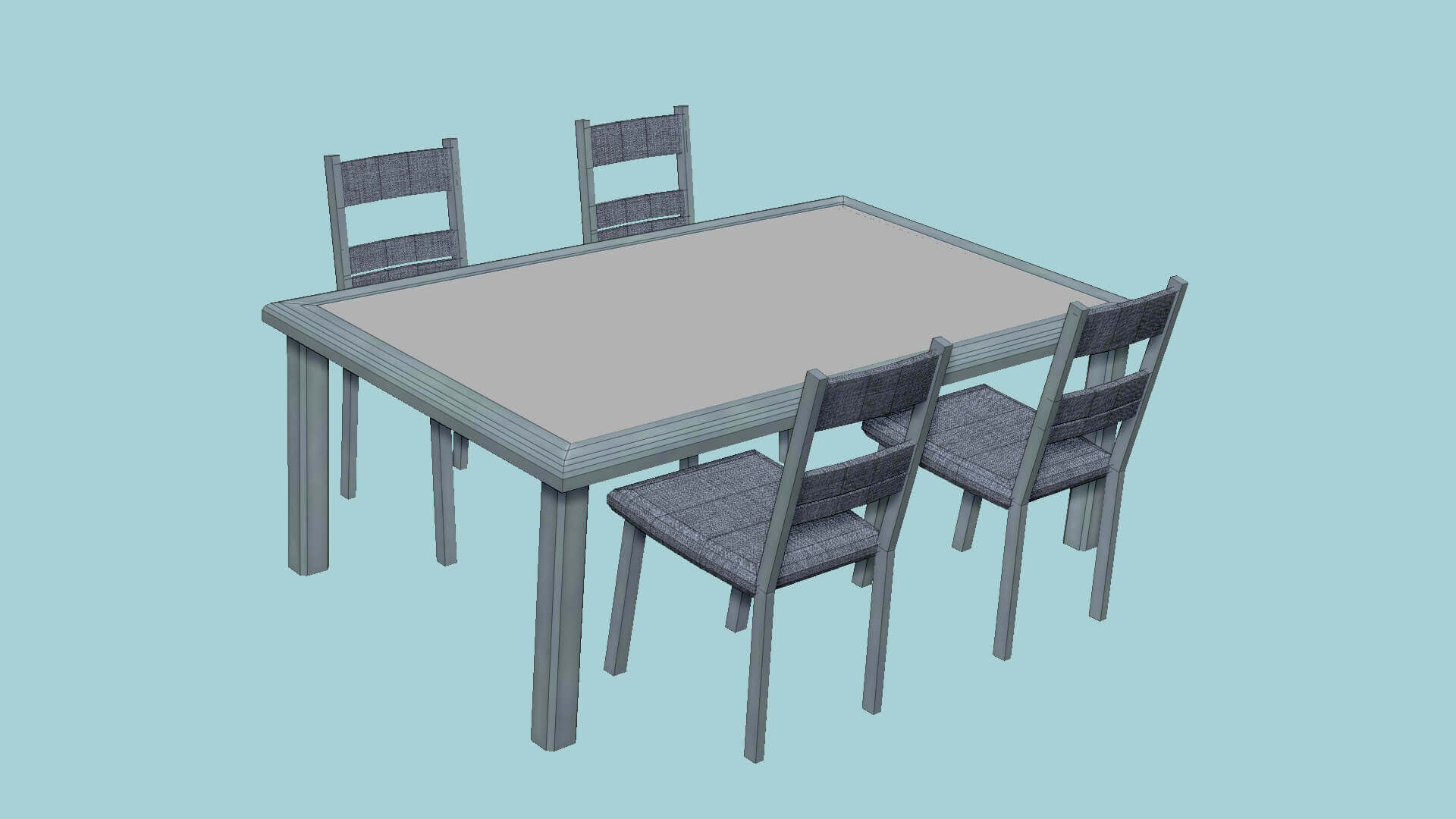 Dining Table 30 - Gray and Chrome 3D Model by gsommer