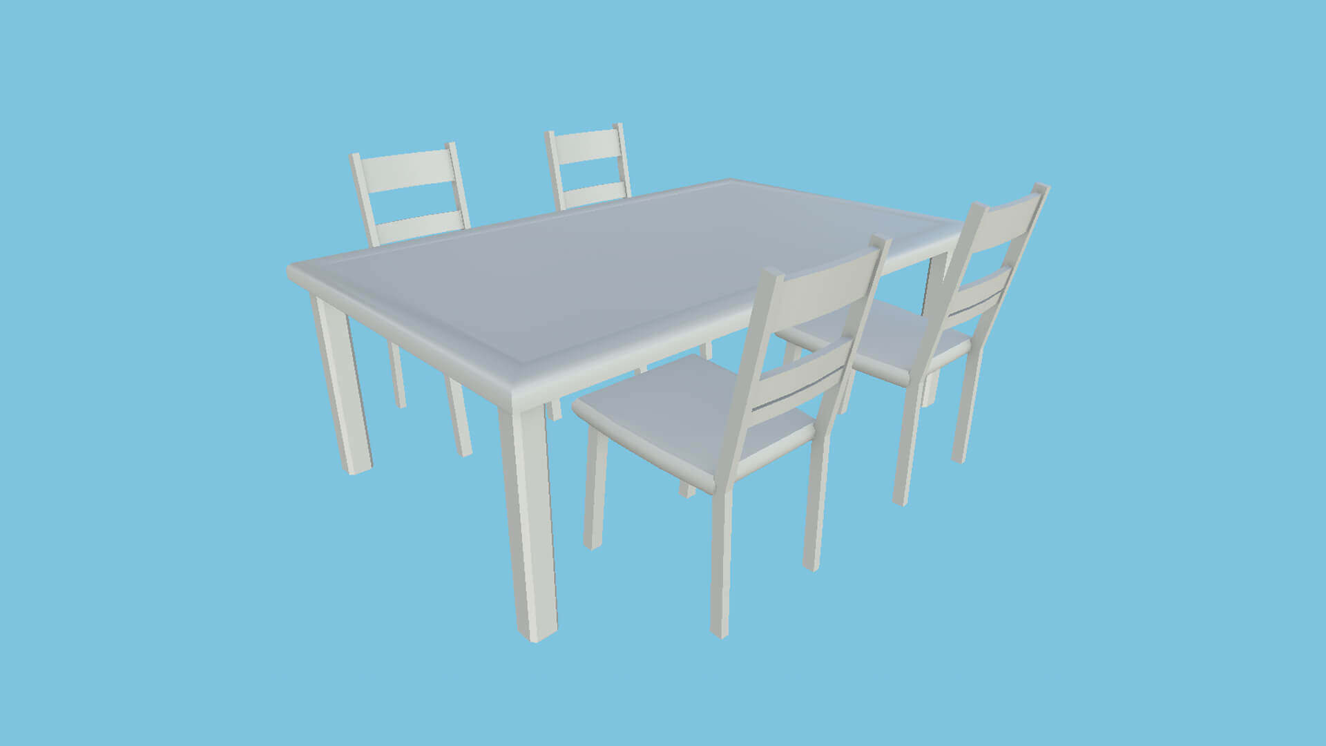 Dining Table 30 - Gray and Chrome 3D Model by gsommer