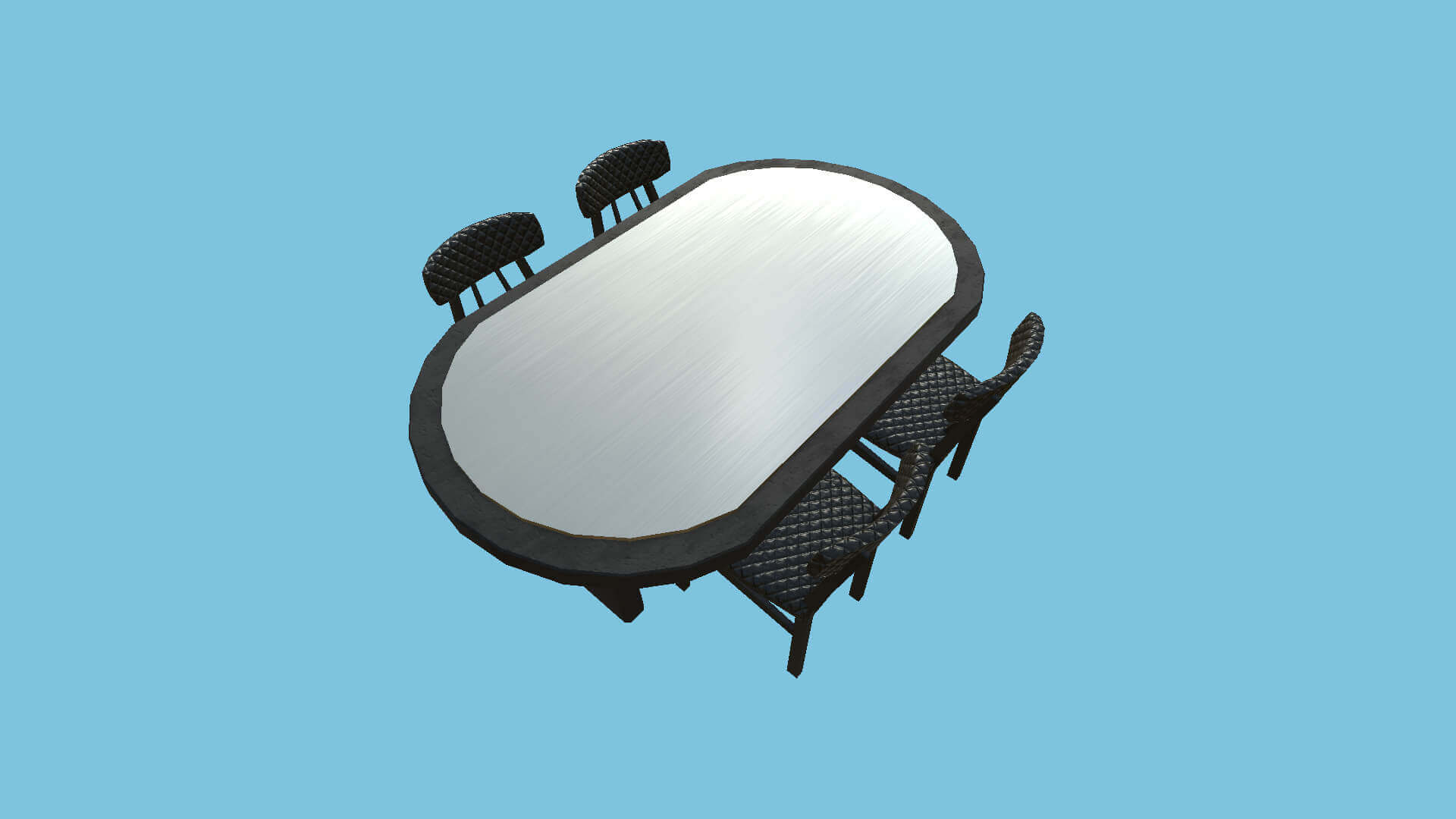 Dining Table 34 - Black Steel 3D Model by gsommer