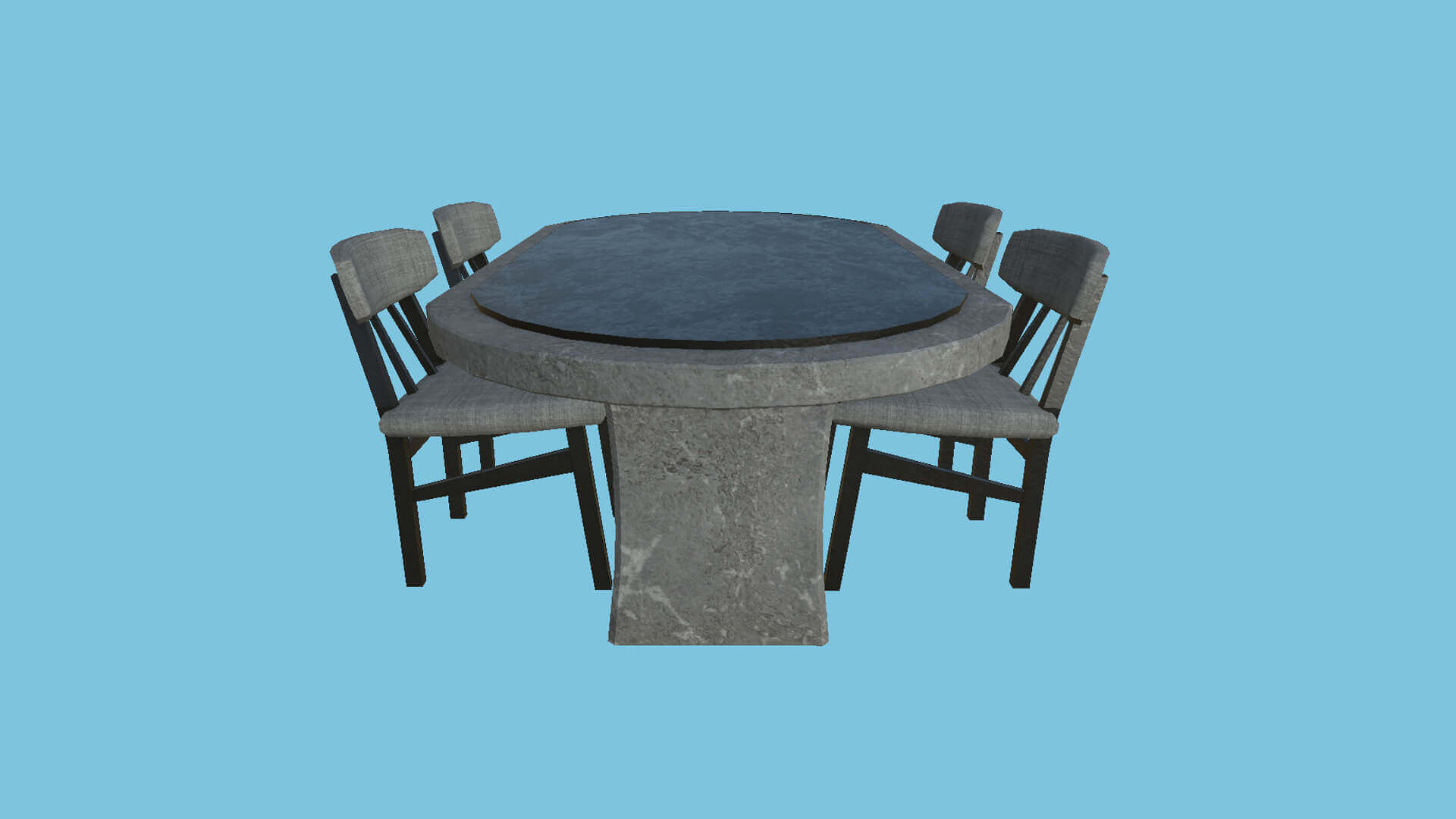 Dining Table 39 - Concrete Black 3D Model by gsommer