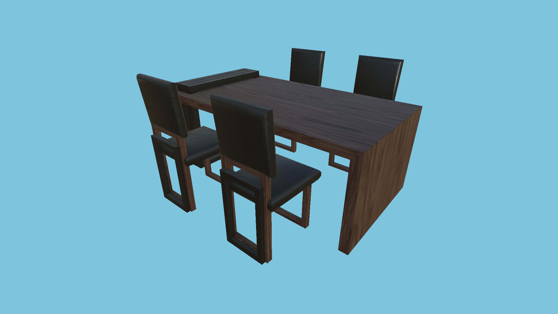 Dining Table 64 - Dark Wood 3D Model by gsommer