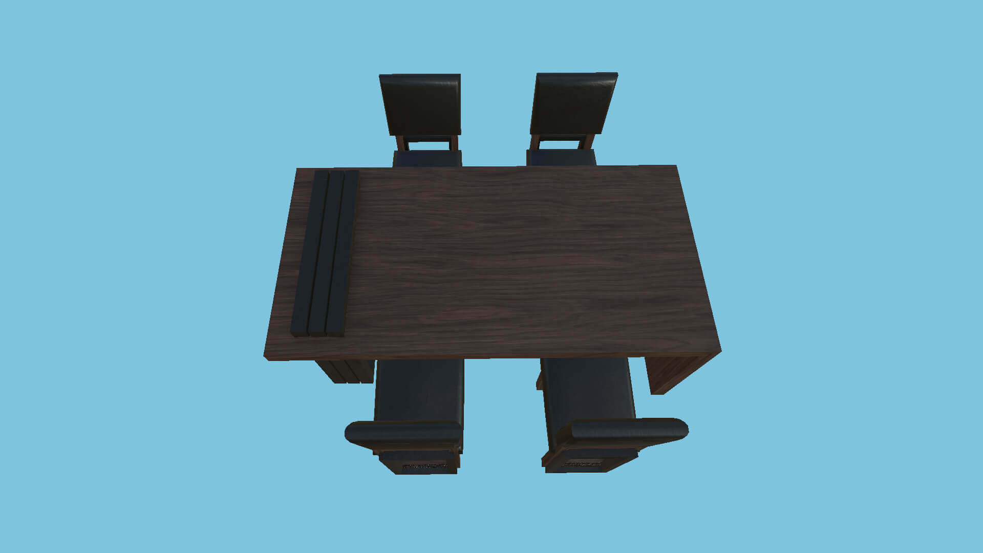 Dining Table 64 - Dark Wood 3D Model by gsommer