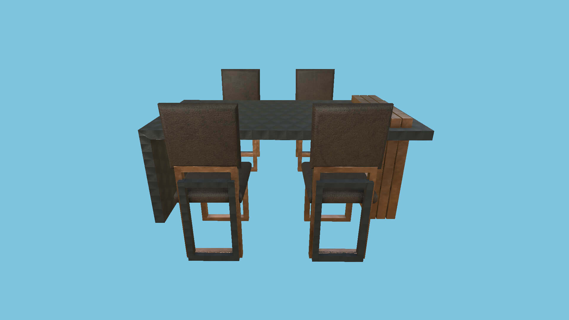 Dining Table 65 - Black Bronze 3D Model by gsommer