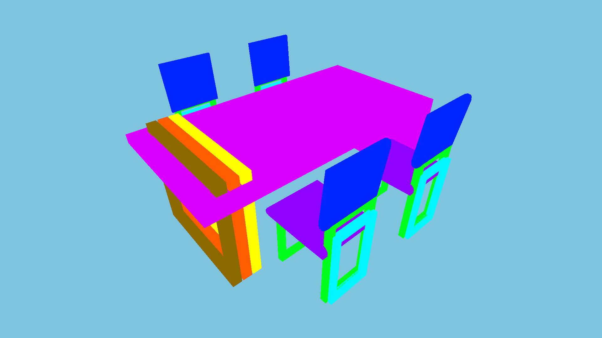 Dining Table 67 - Marble Wood 3D Model by gsommer