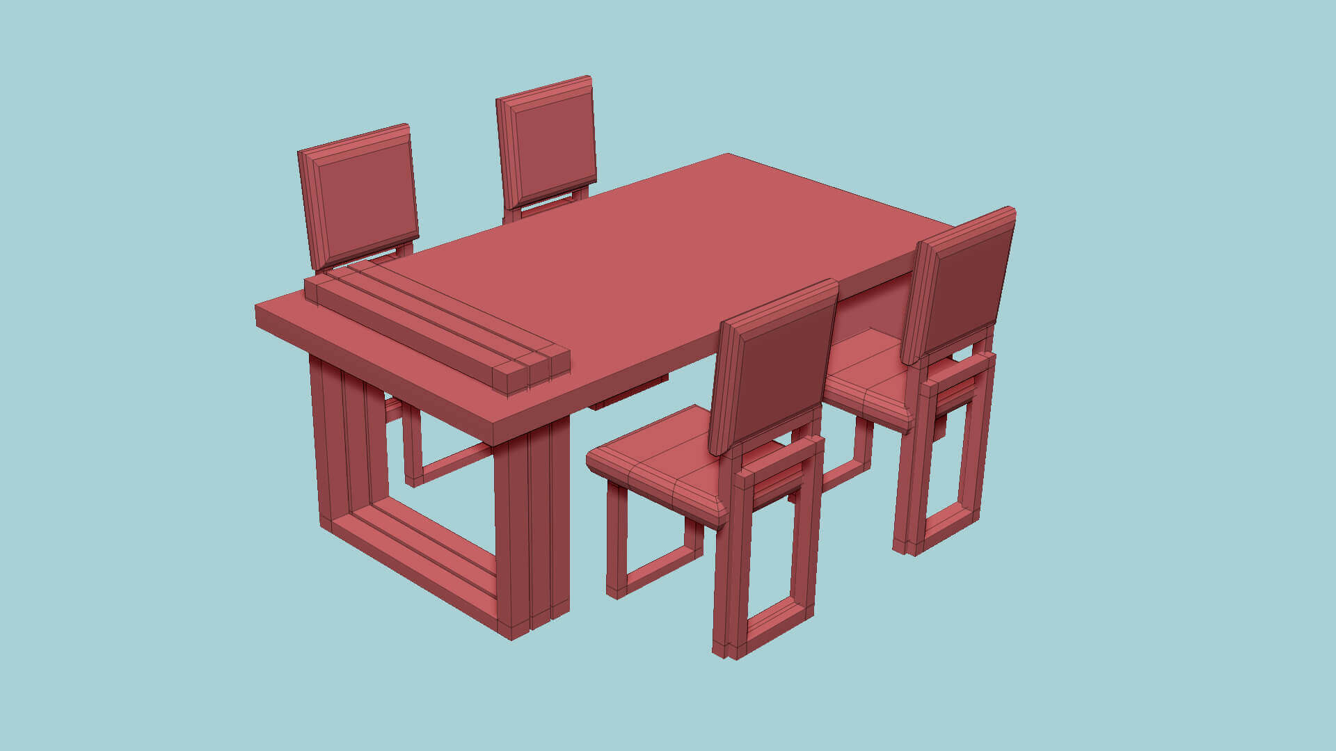 Dining Table 67 - Marble Wood 3D Model by gsommer