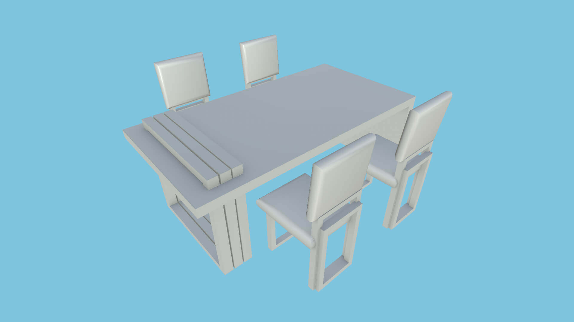Dining Table 67 - Marble Wood 3D Model by gsommer