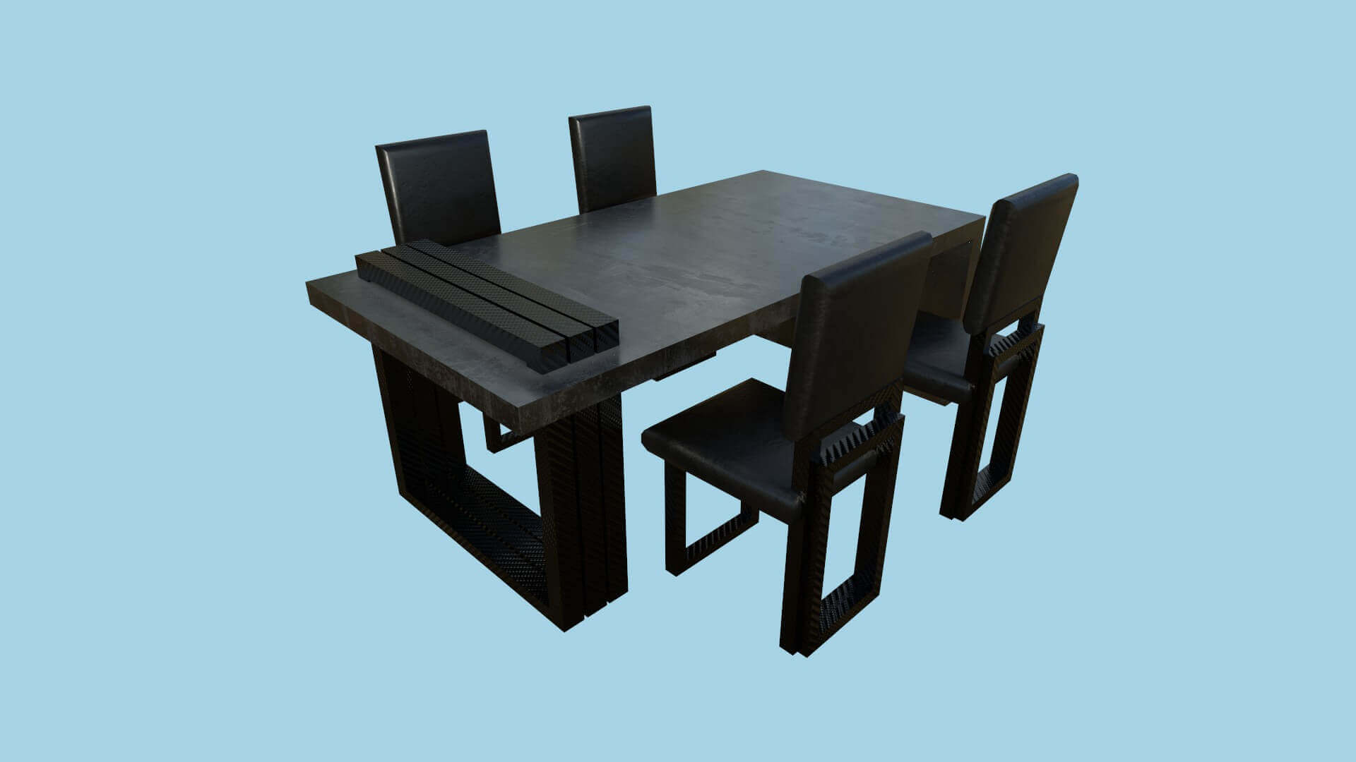 Dining Table 68 - Carbon Black 3D Model by gsommer