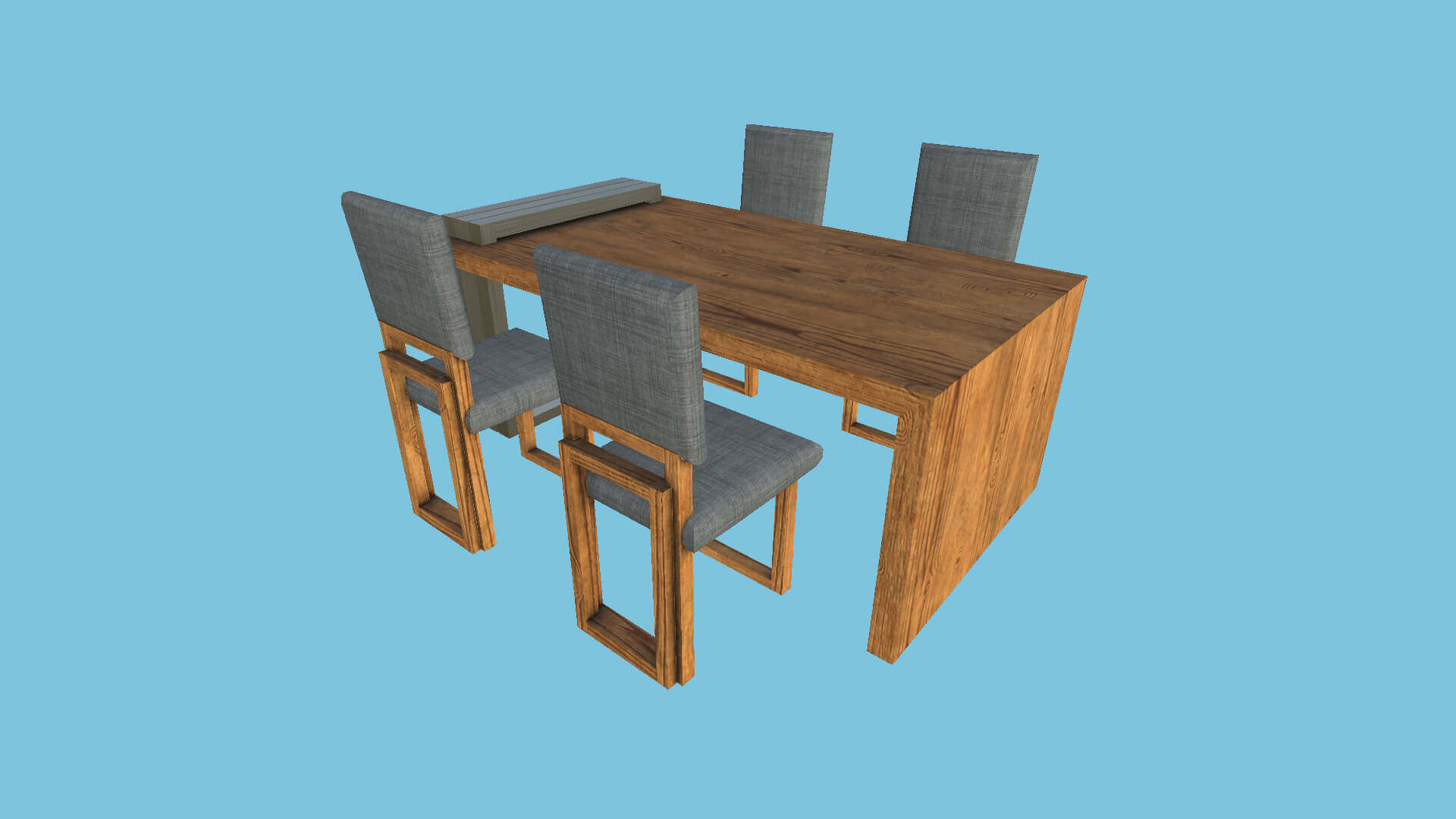 Dining Table 69 - Wood Gray 3D Model by gsommer