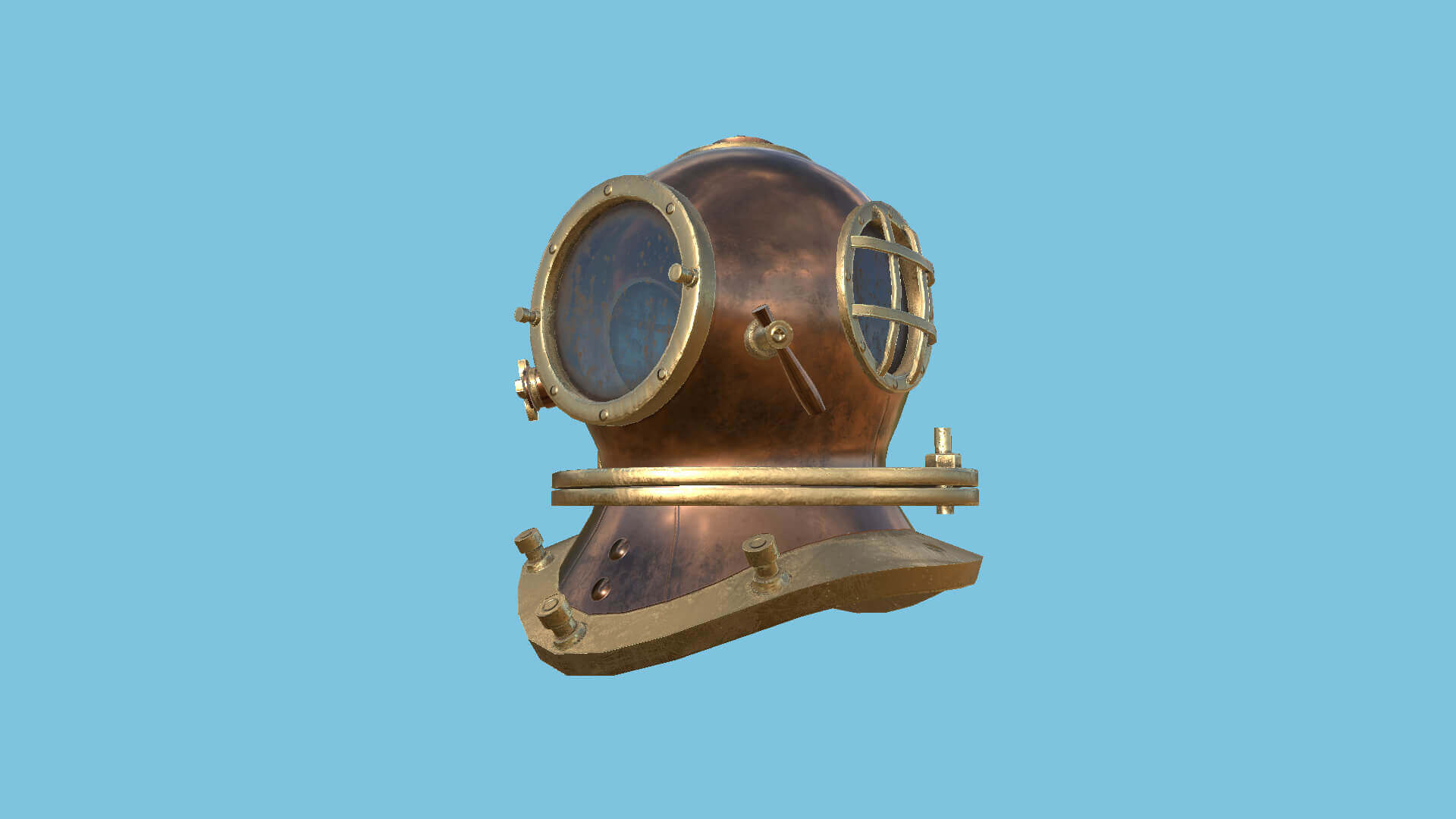 Diving Helmet Model A 01 - Copper Bronze by gsommer