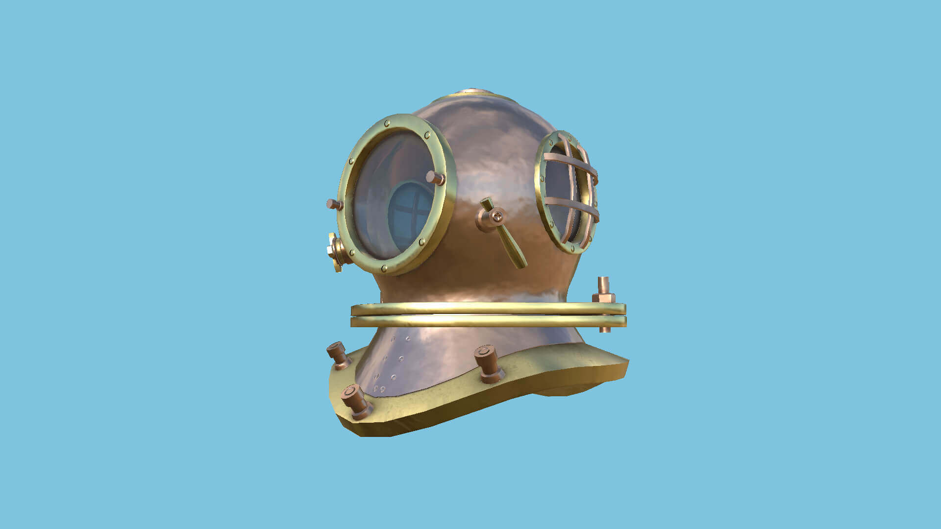Diving Helmet Model A 02 - Copper Gold by gsommer